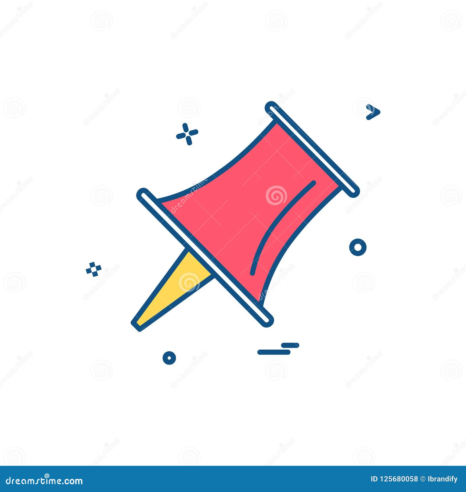 Pinned icon design vector stock vector. Illustration of design - 125680058