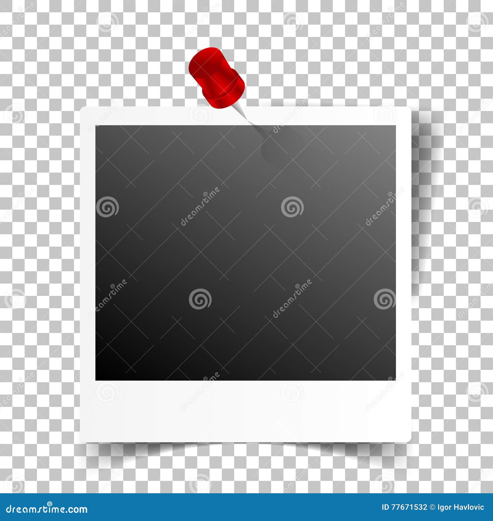 Pinned Photo Frames On Transparent Background. Vector Illustration ...