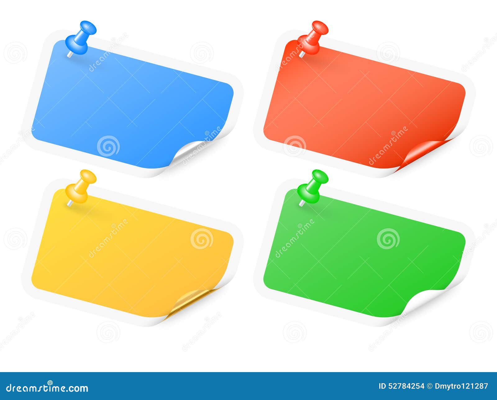 Pinned Labels with Curled Corners Stock Vector - Illustration of info ...