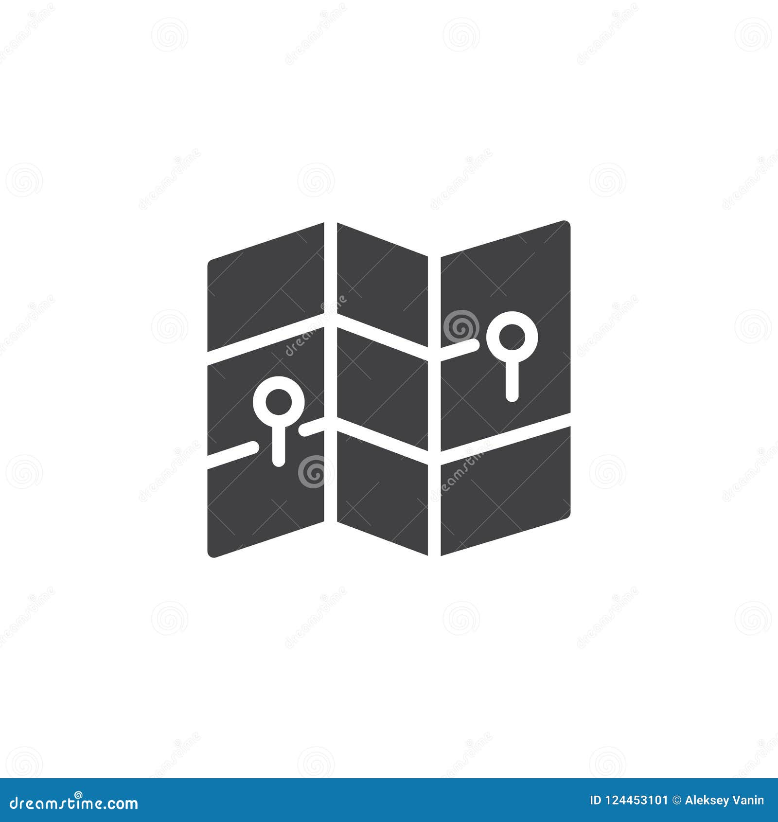 Pinned map vector icon stock vector. Illustration of perfect - 124453101