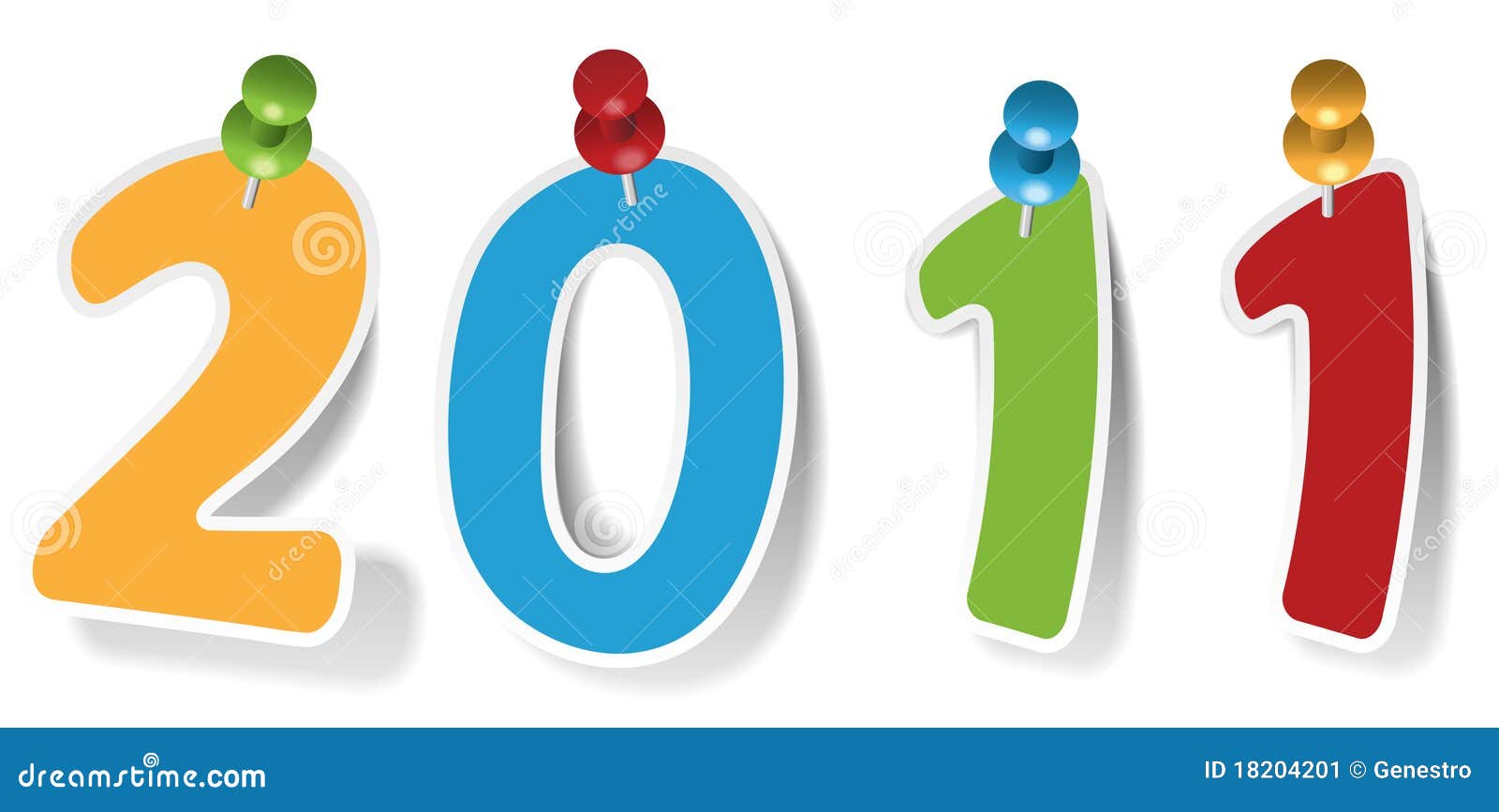 Pinned Multicolor Sign 2011 Stock Vector - Illustration of attach ...