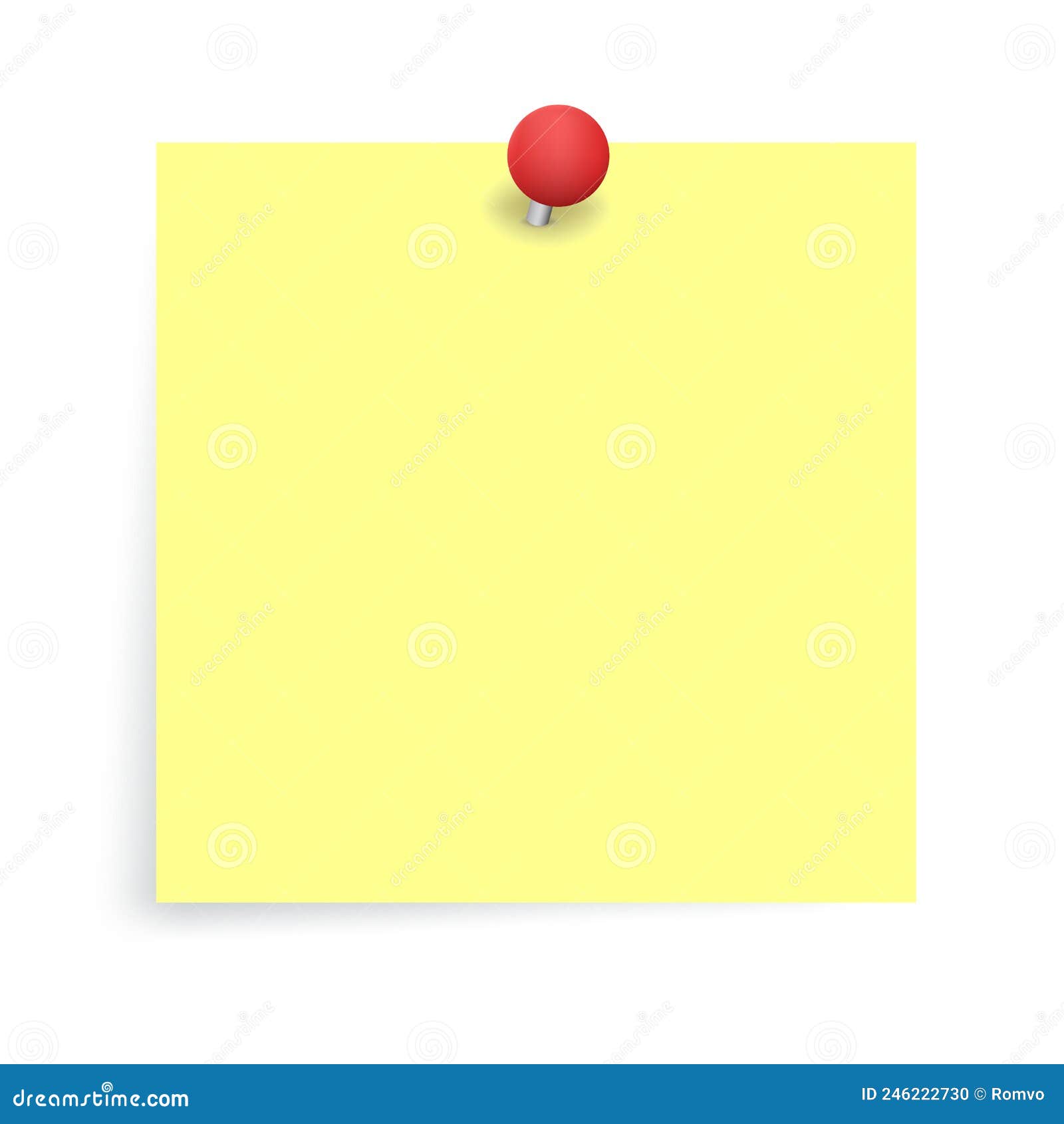 Pinned Note Paper, Canary Yellow Cartoon Vector | CartoonDealer.com ...