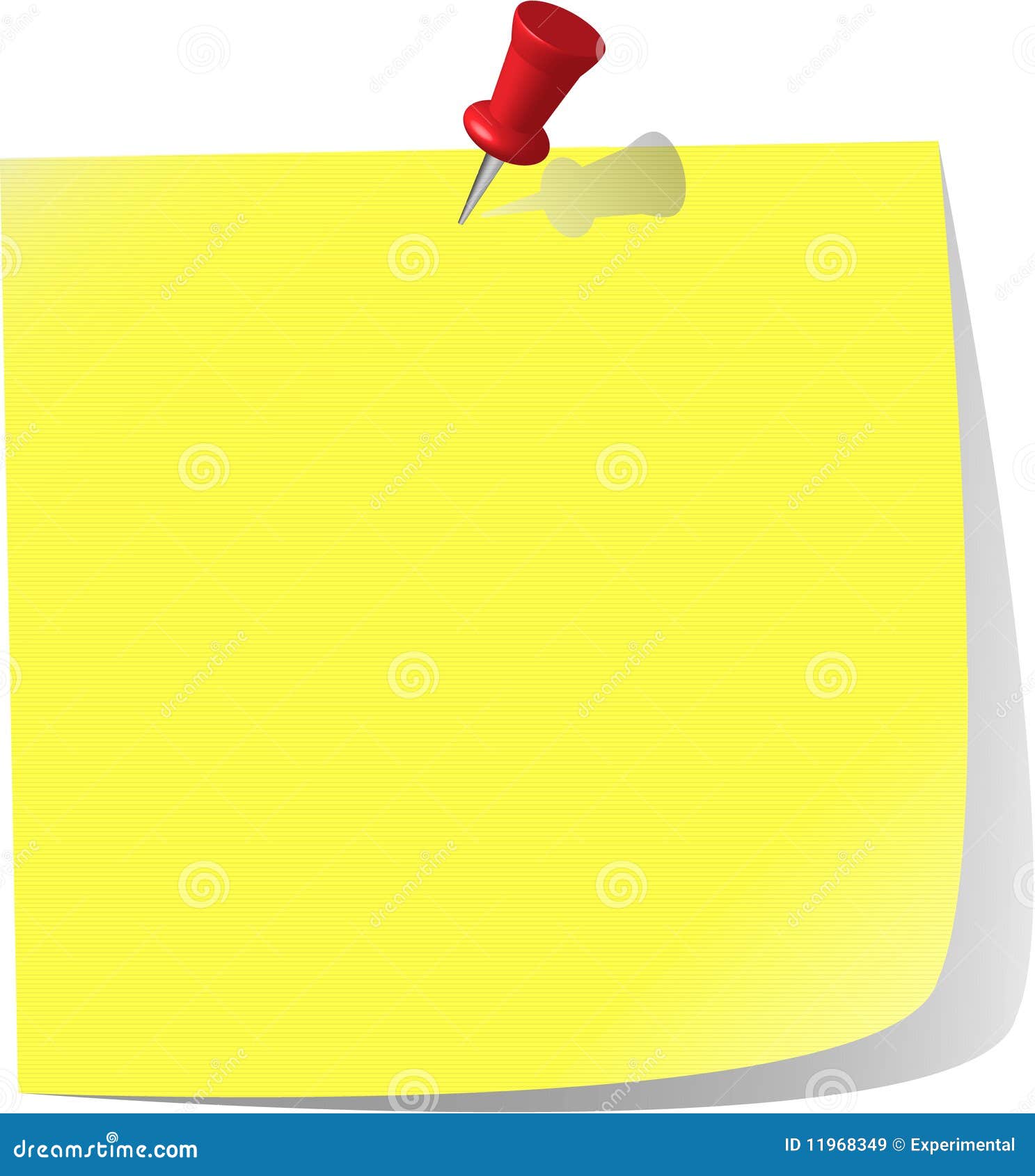 Pinned Note Paper, Canary Yellow Cartoon Vector | CartoonDealer.com ...