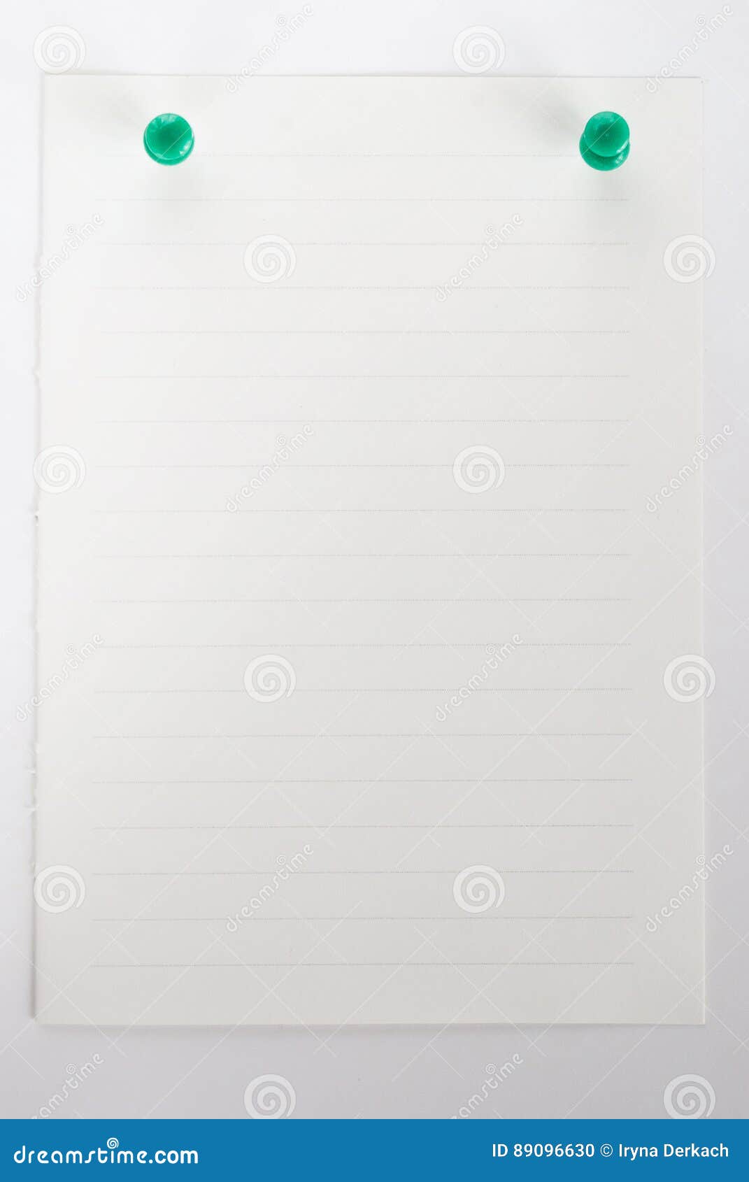 Pinned note paper stock photo. Image of record, notebook - 89096630