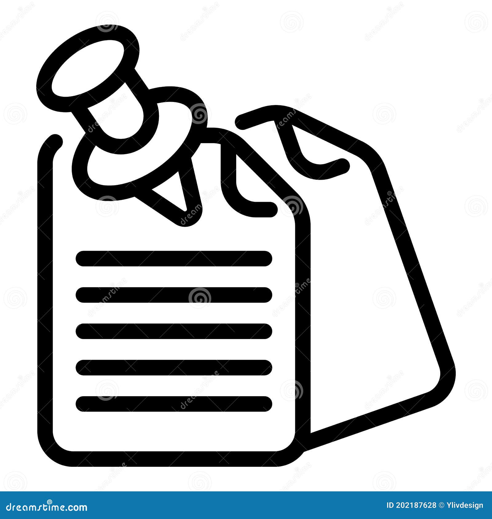 Pinned Notes Icon, Outline Style Stock Vector - Illustration of black ...