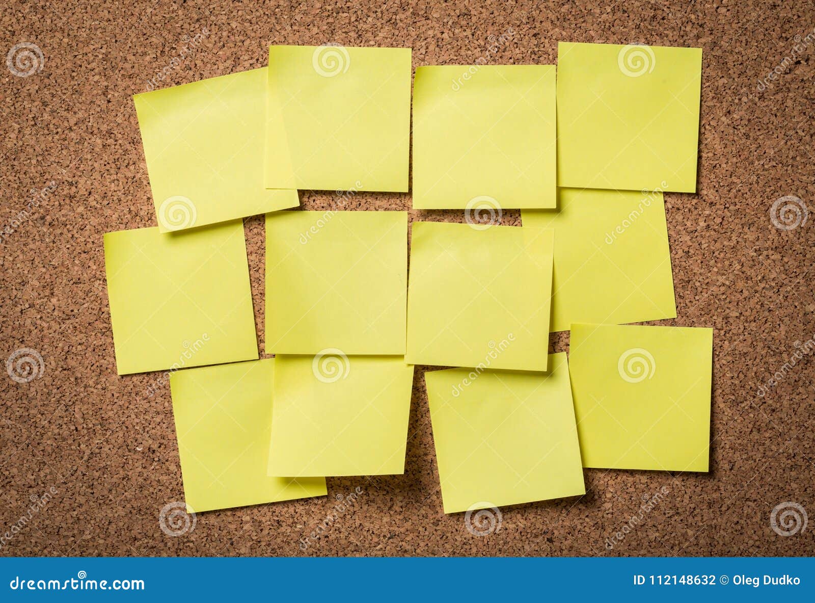 Pinned Paper Notes on Cork Board Stock Photo - Image of communication ...