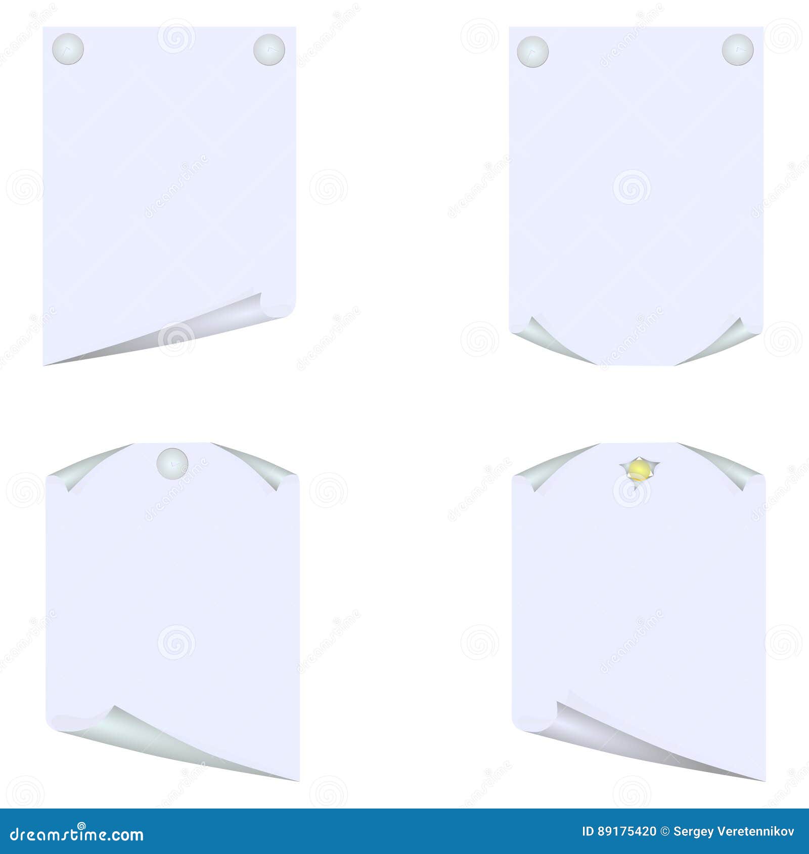 Pinned paper sheets stock vector. Illustration of wall - 89175420