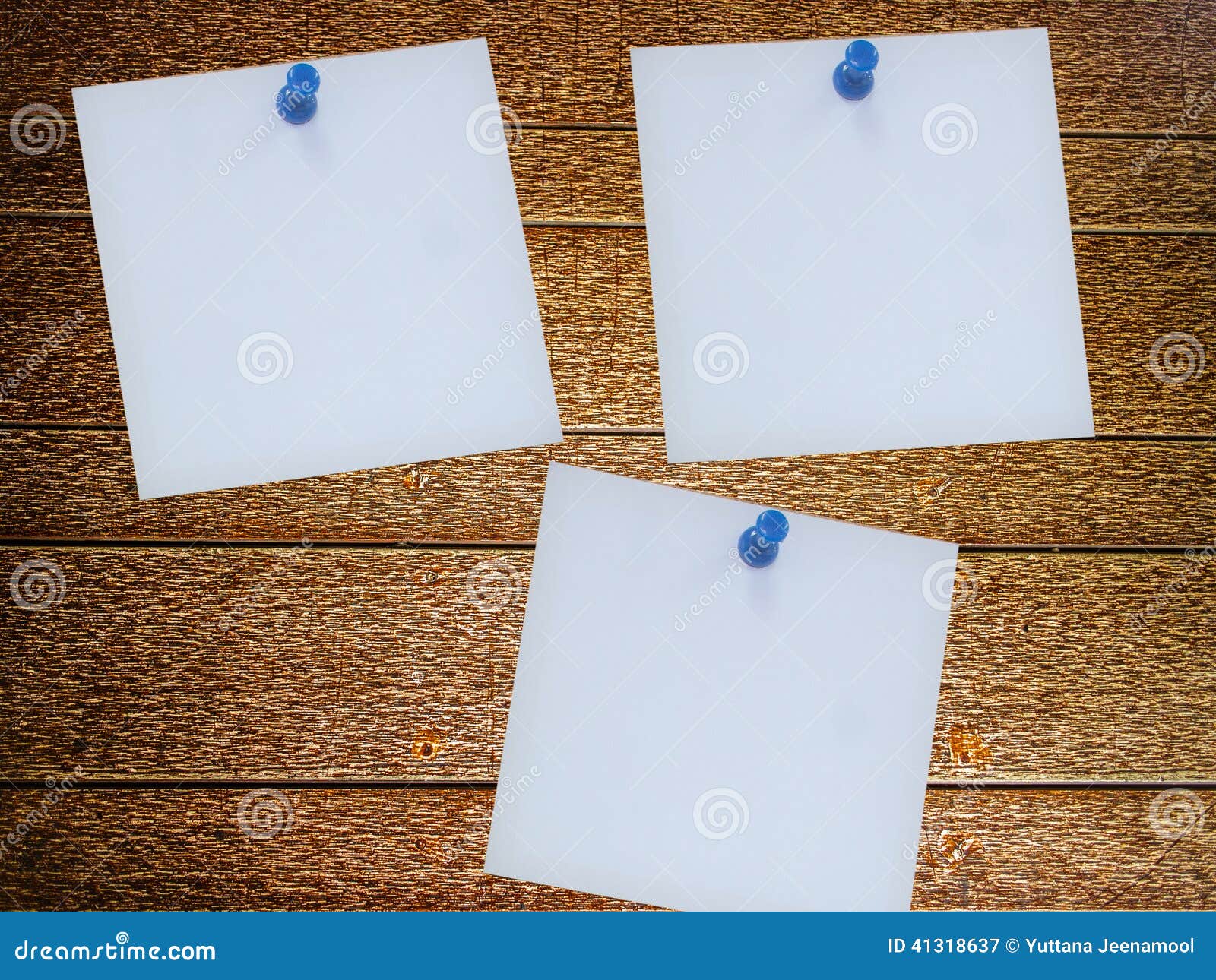 Pinned white paper stock image. Image of board, horizontal - 41318637