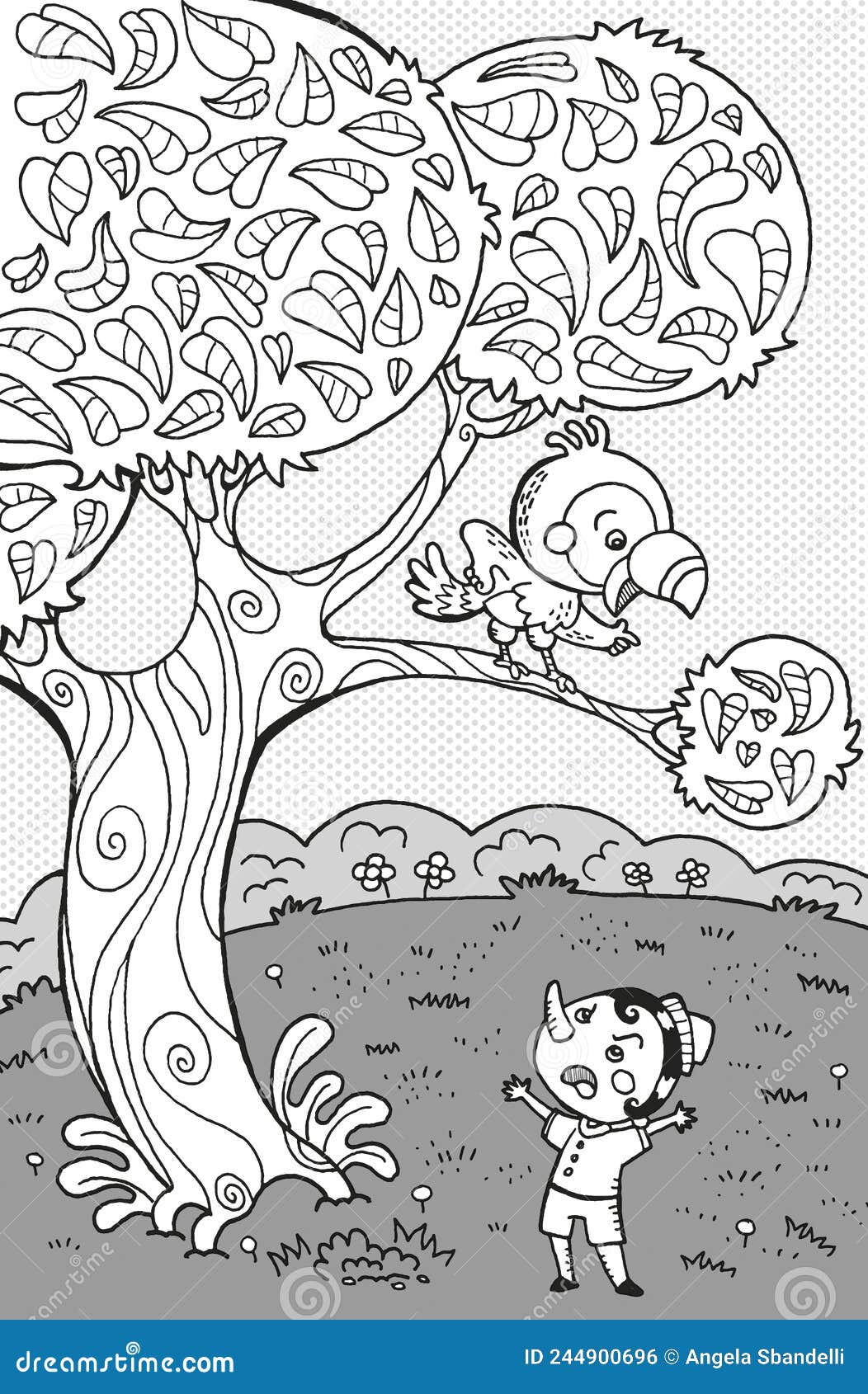 Pinocchio, Bird And Tree Stock Illustration | CartoonDealer.com #30710875