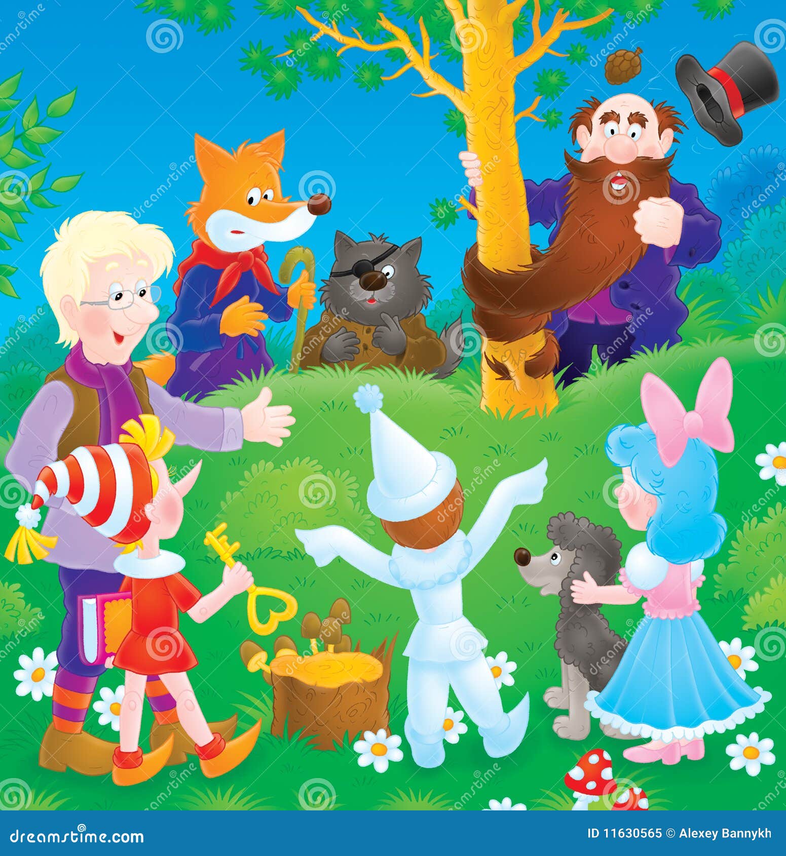 Pinocchio / Buratino stock illustration. Illustration of kiddish - 11630565