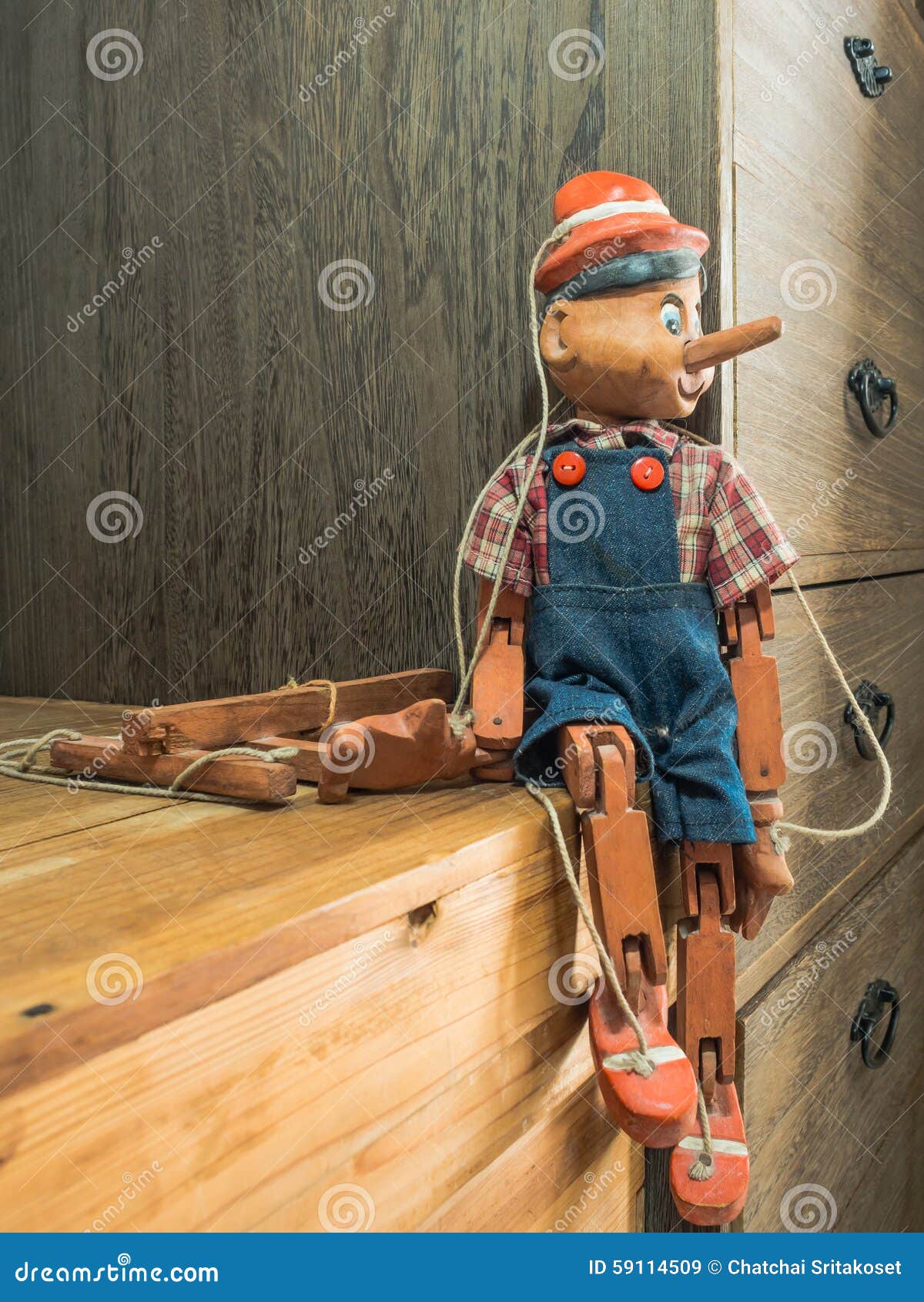 Pinocchio Puppet Face With His Long Red Noses Royalty-Free Stock Photo ...