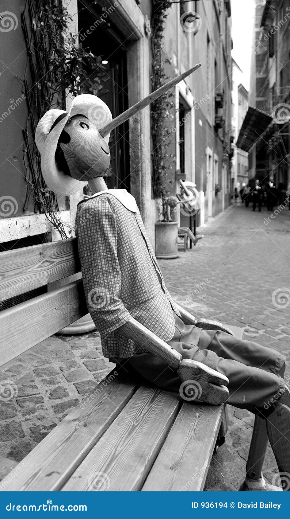 Pinocchio Rome stock photo. Image of cobles, wood, back - 936194