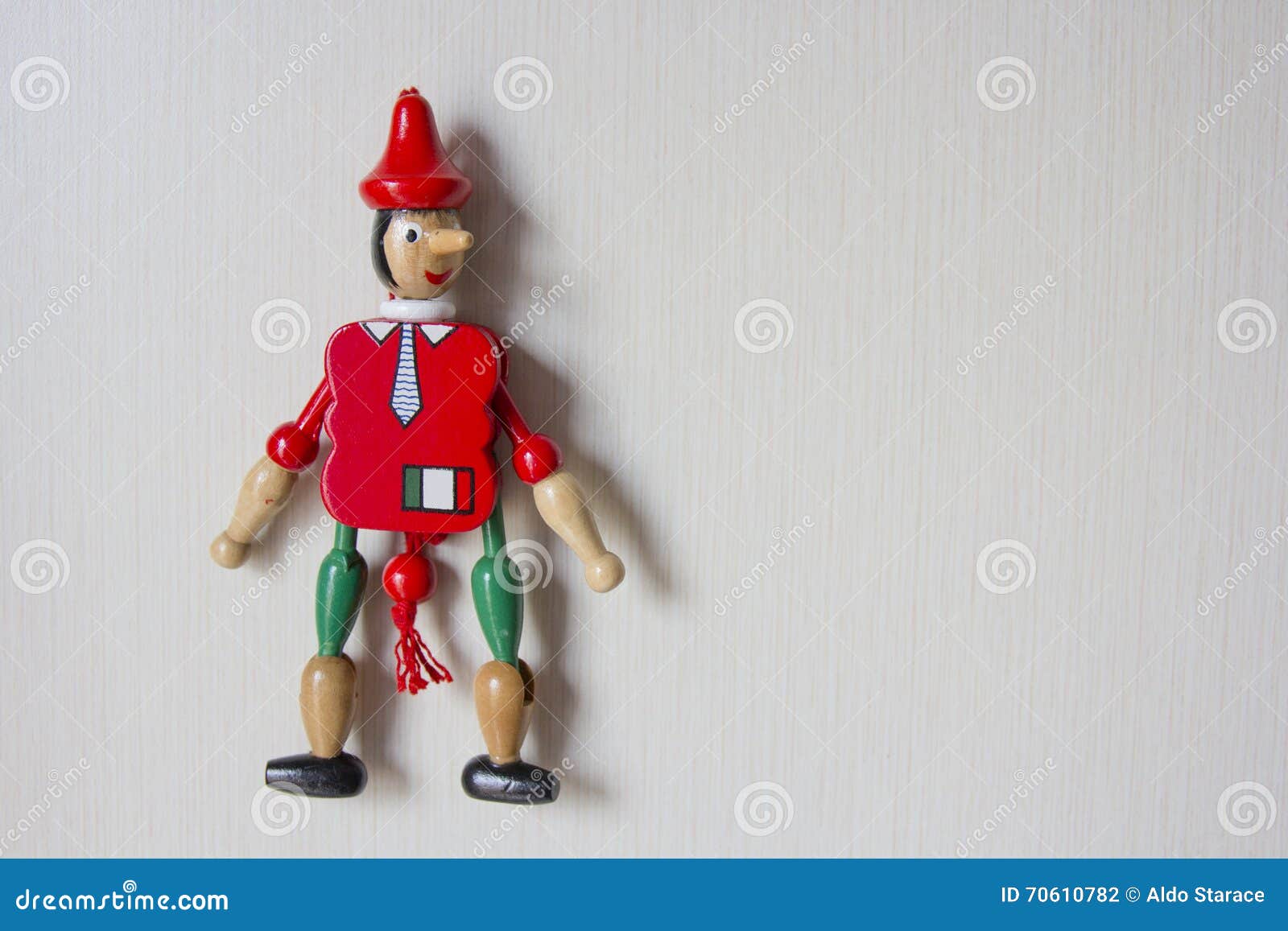 Pinocchio on the wall stock photo. Image of italy, fable - 70610782