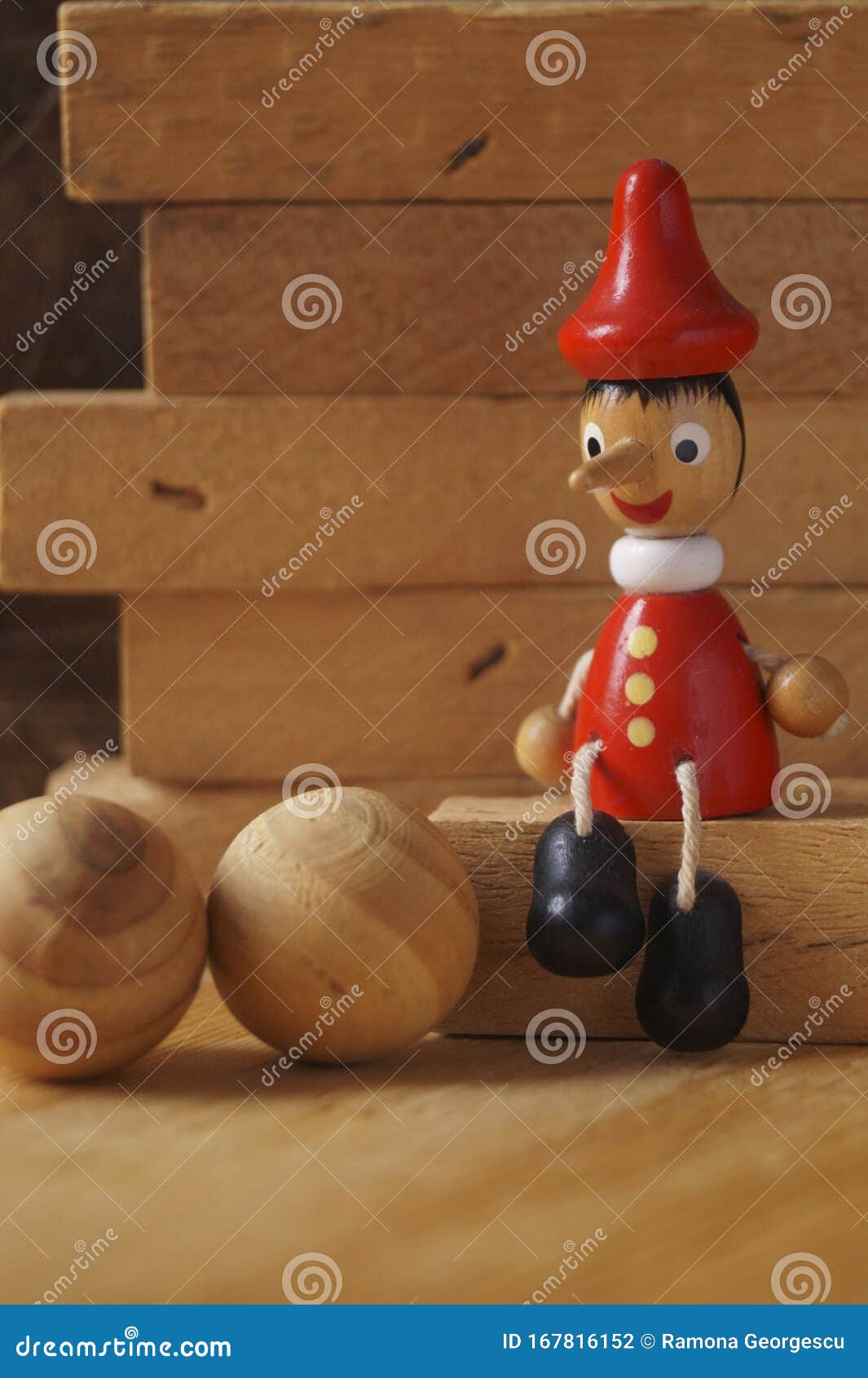 Pinocchio wooden doll stock photo. Image of handicraft - 167816152