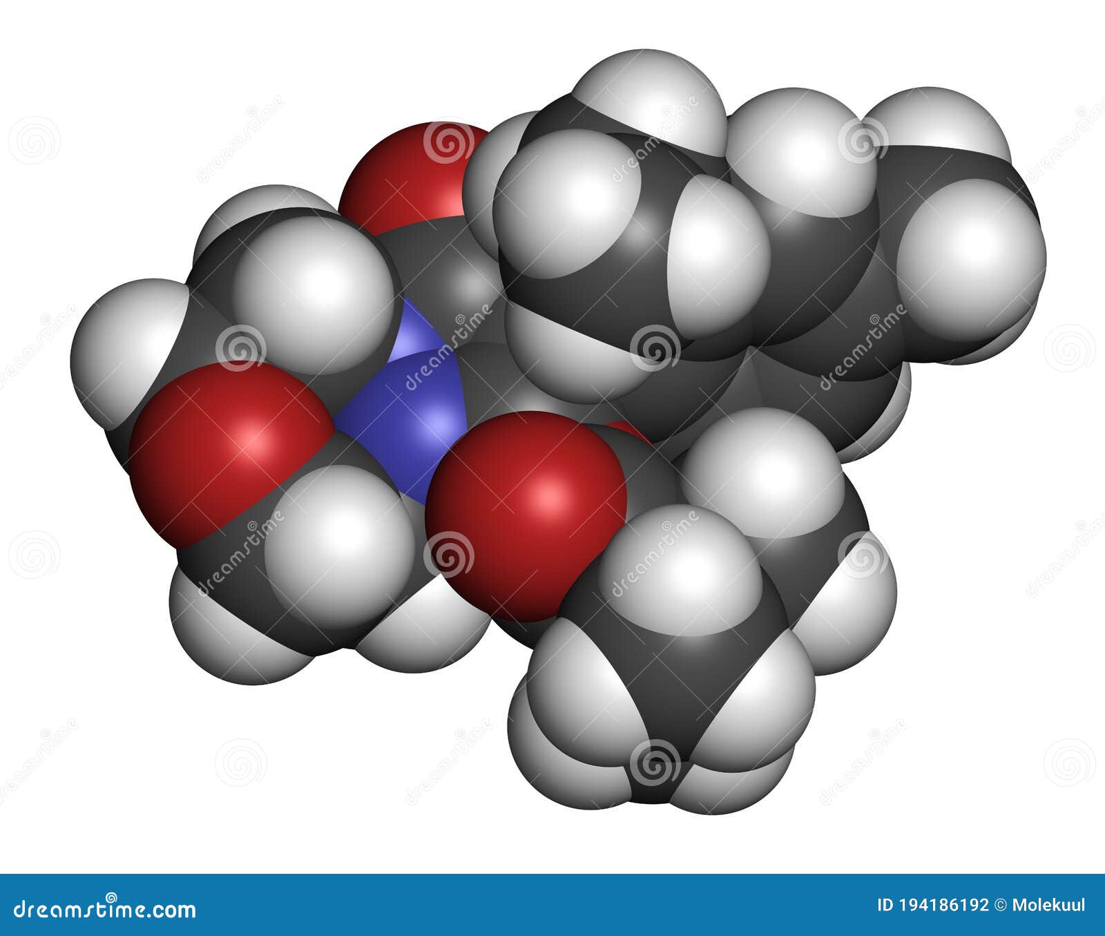Pinoxaden Herbicide Molecule. 3D Rendering. Atoms are Represented As ...