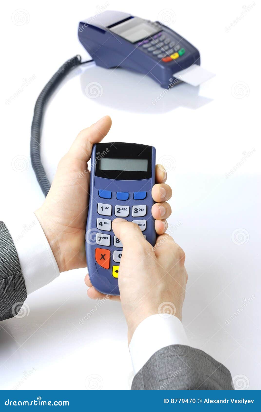 Pinpad in Hands at the Businessman. Stock Photo - Image of bank ...