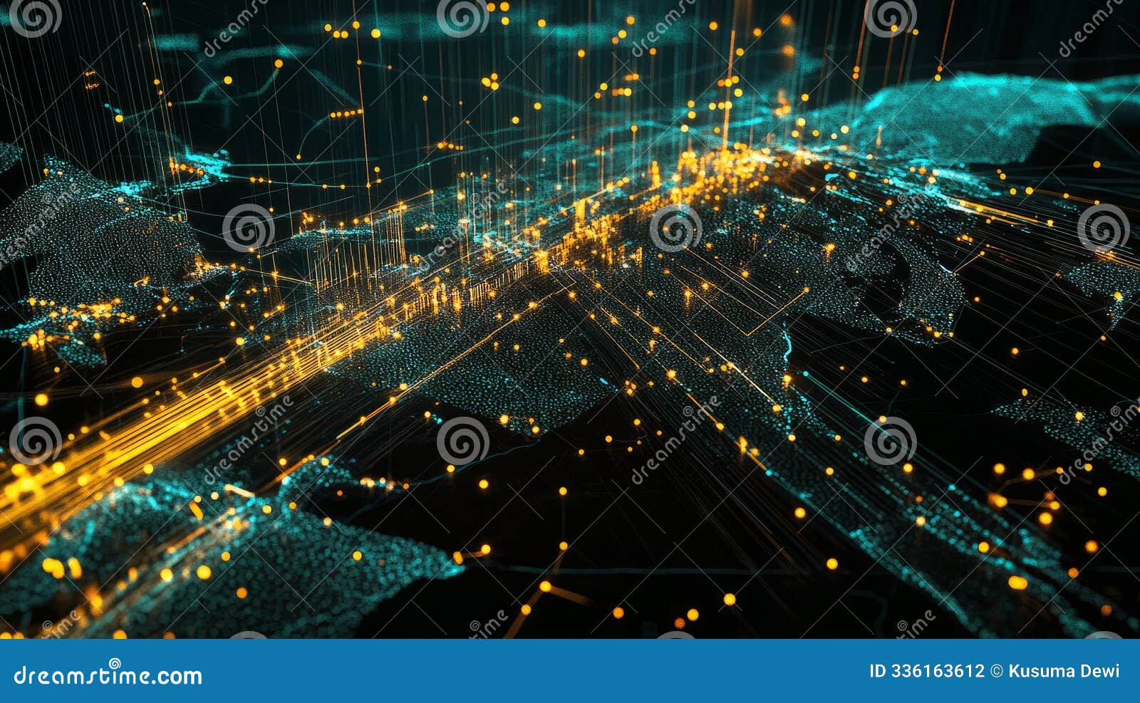 Pinpoint Digital Tech Map Generative AI Stock Image | CartoonDealer.com ...