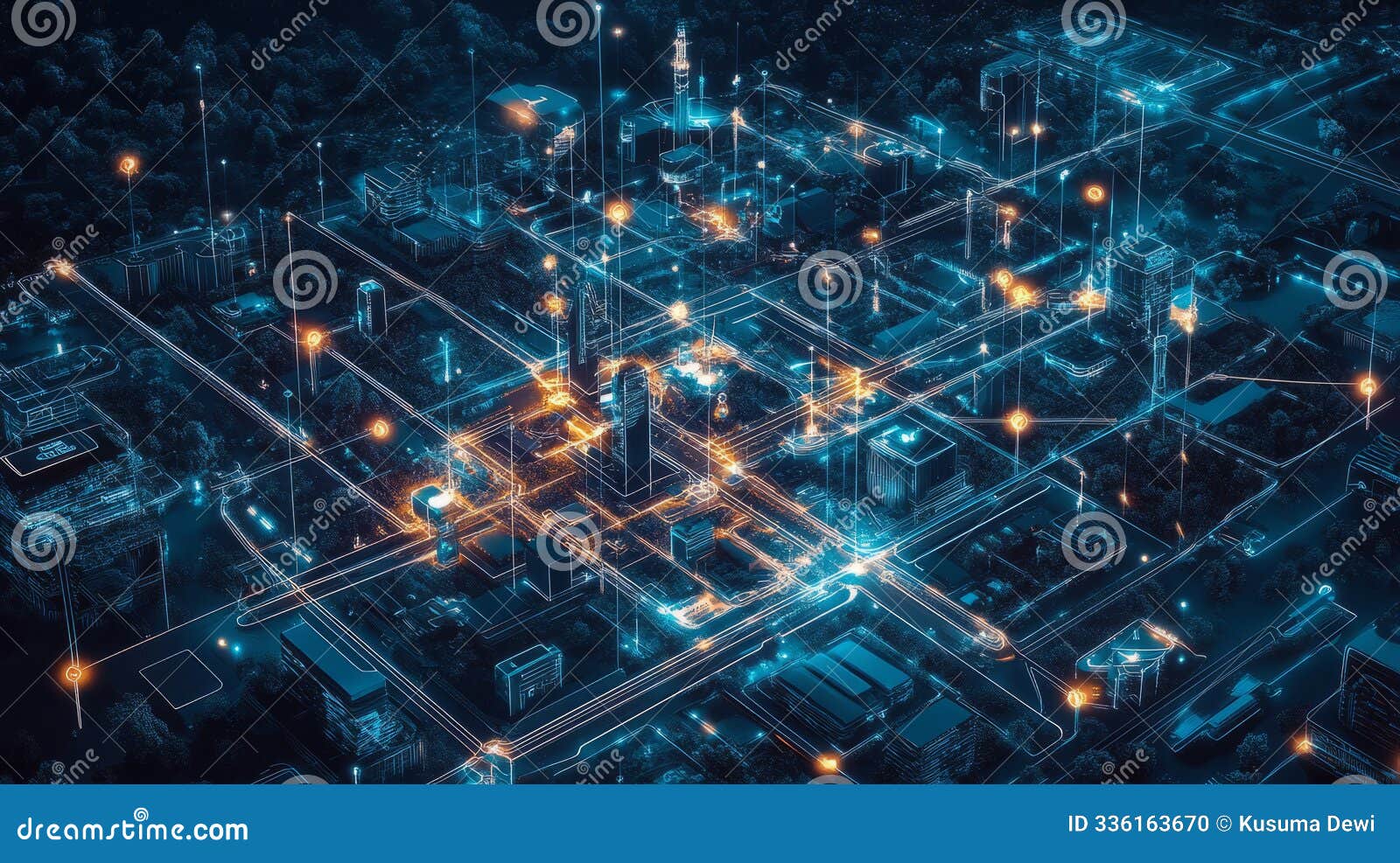 Pinpoint Digital Tech Map Generative AI Stock Image | CartoonDealer.com ...