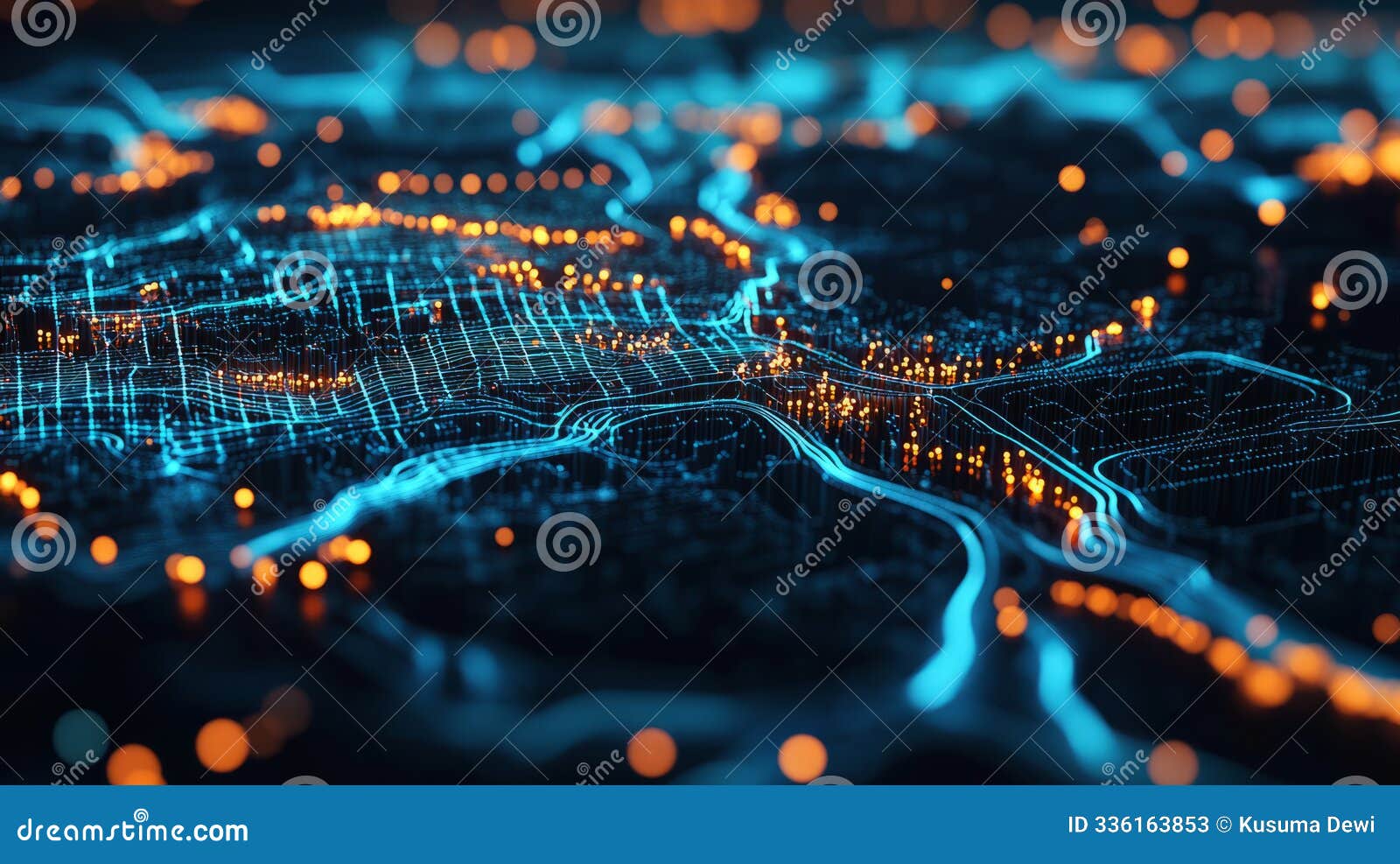 Pinpoint Digital Tech Map Generative AI Stock Illustration ...