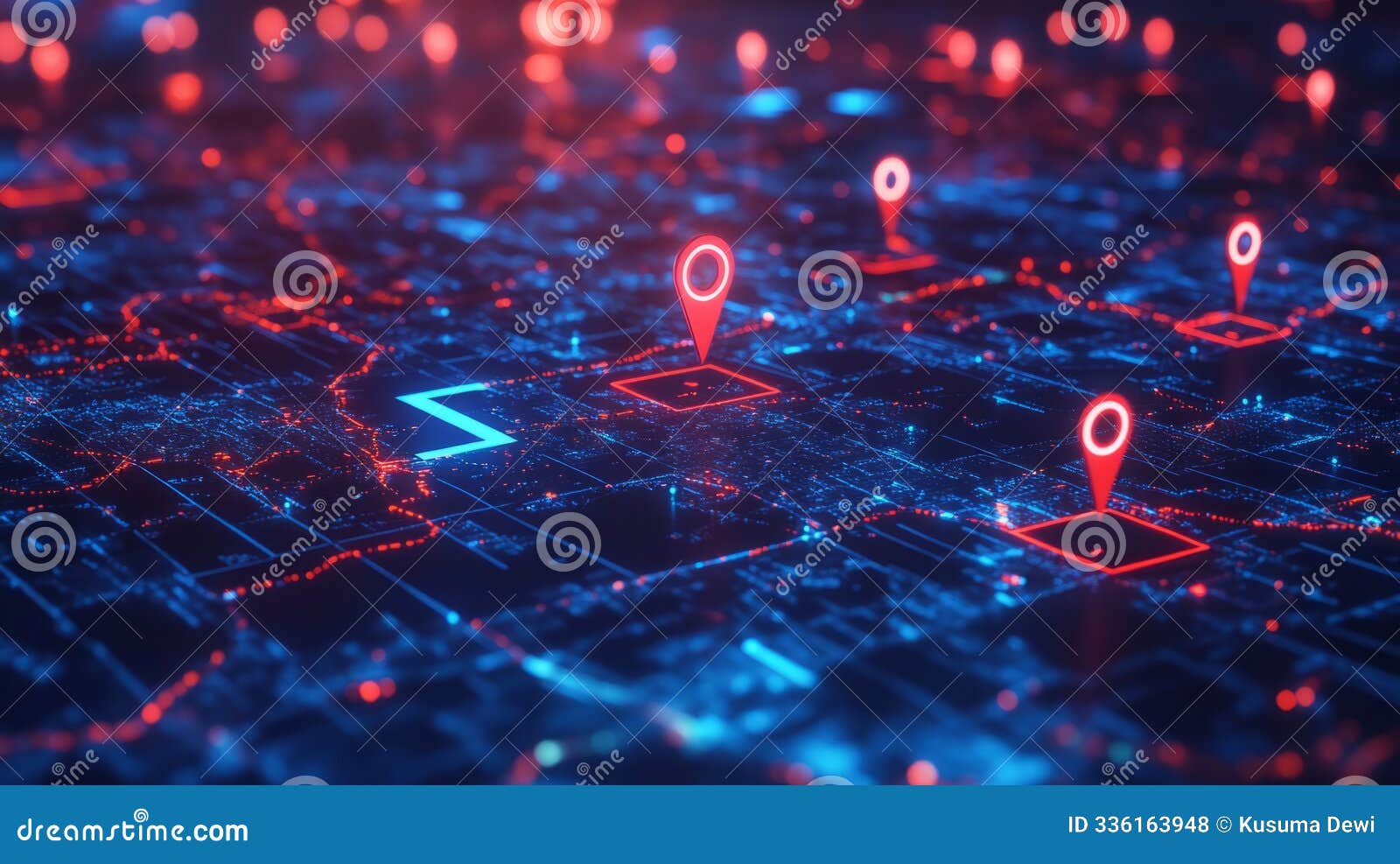 Pinpoint Digital Tech Map Generative AI Stock Illustration ...