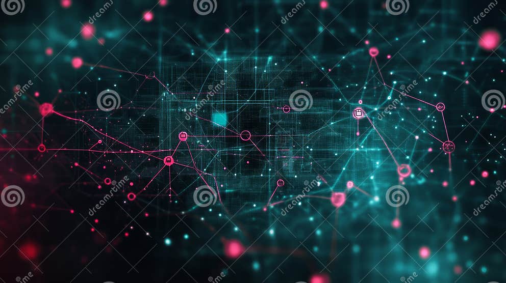 Pinpoint Digital Tech Map Generative AI Stock Illustration ...