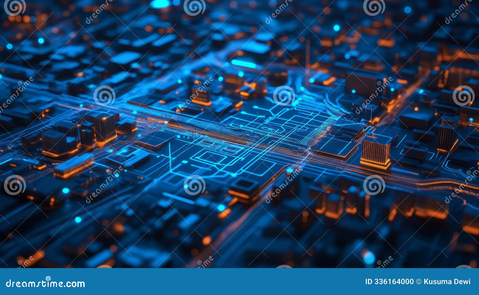 Pinpoint Digital Tech Map Generative AI Stock Image | CartoonDealer.com ...