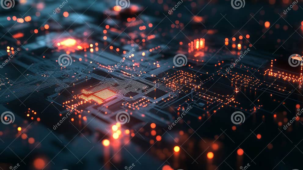 Pinpoint Digital Tech Map Generative AI Stock Illustration ...