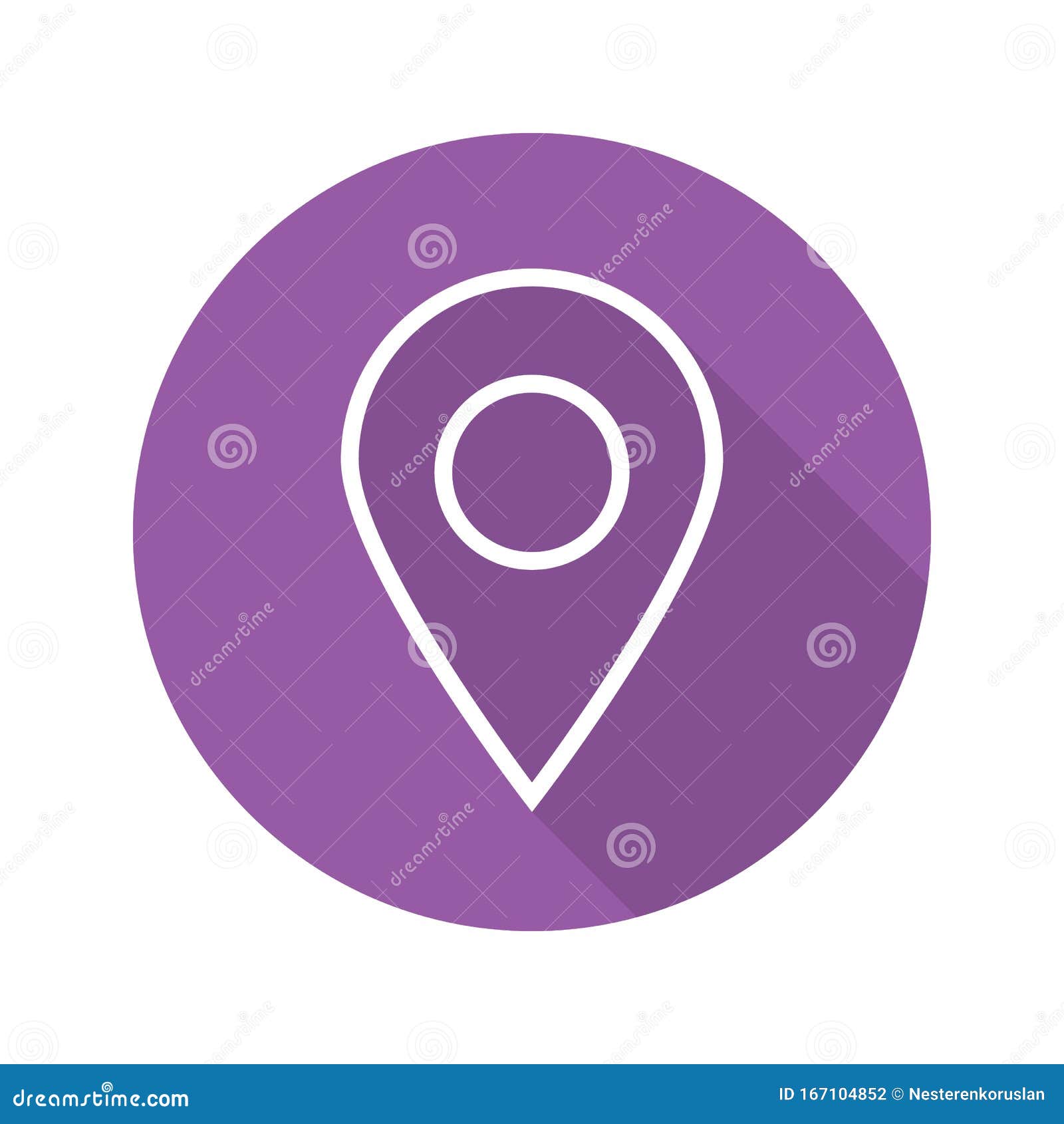 Pinpoint Flat Linear Long Shadow Icon Stock Vector - Illustration of ...