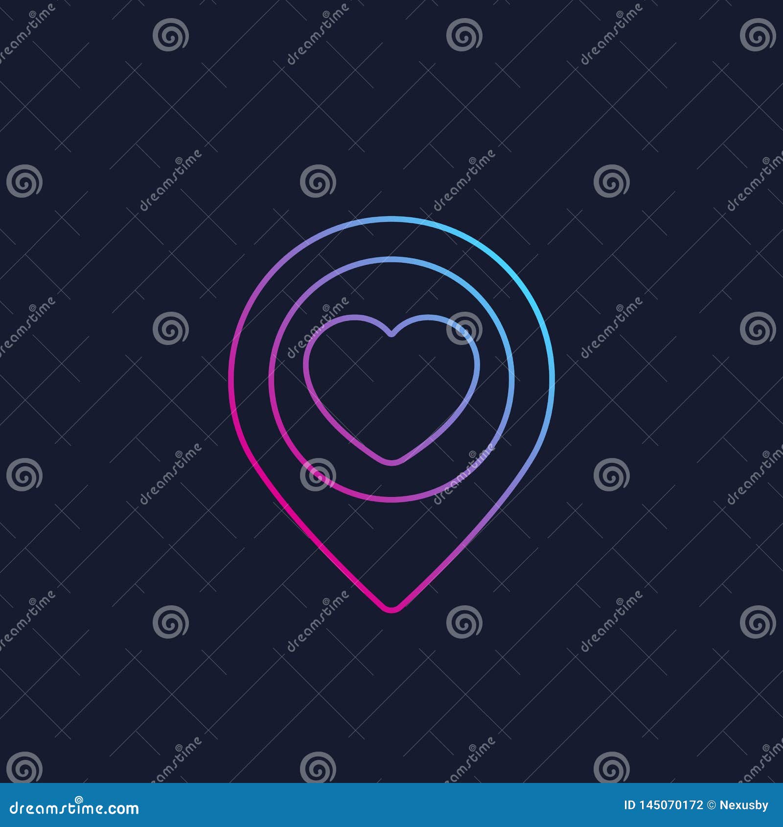 Pinpoint with Heart, Dating Linear Logo Stock Vector - Illustration of ...