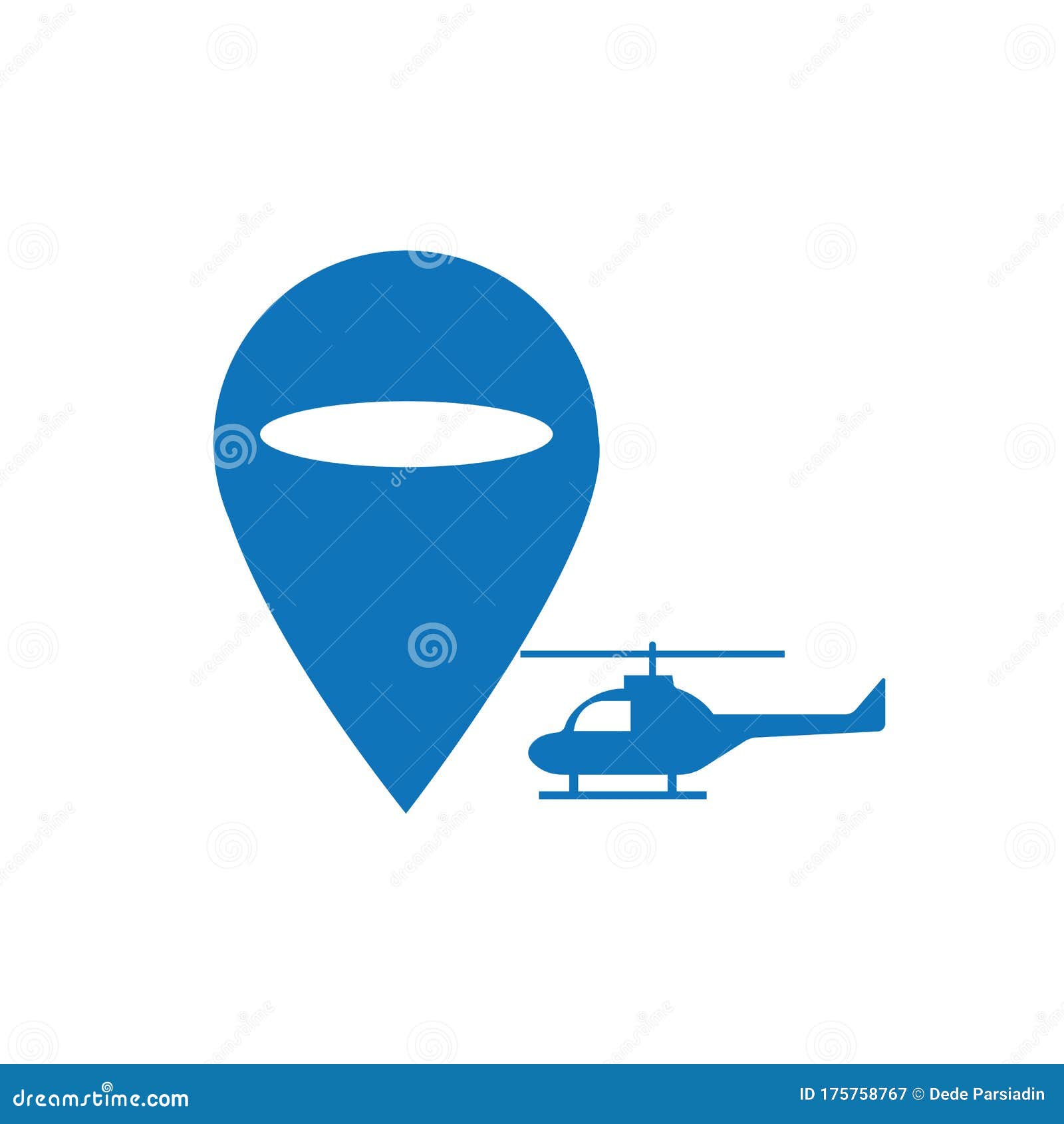 Pinpoint of Heliport Icon in Trendy Flat Style Stock Vector ...