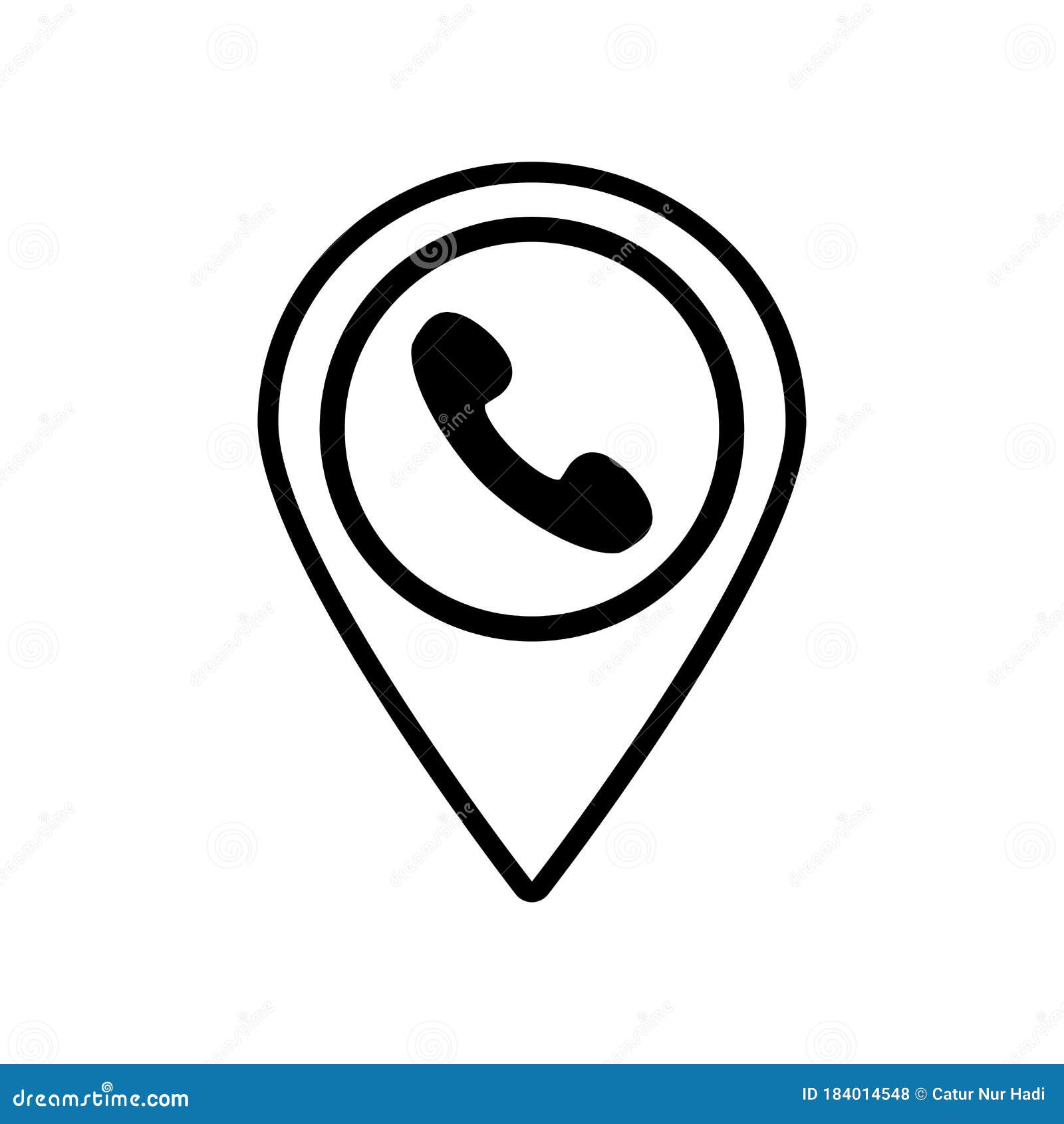 Pinpoint Icon. Drop Shadow Geolocation Mark Silhouette Symbol. Location ...