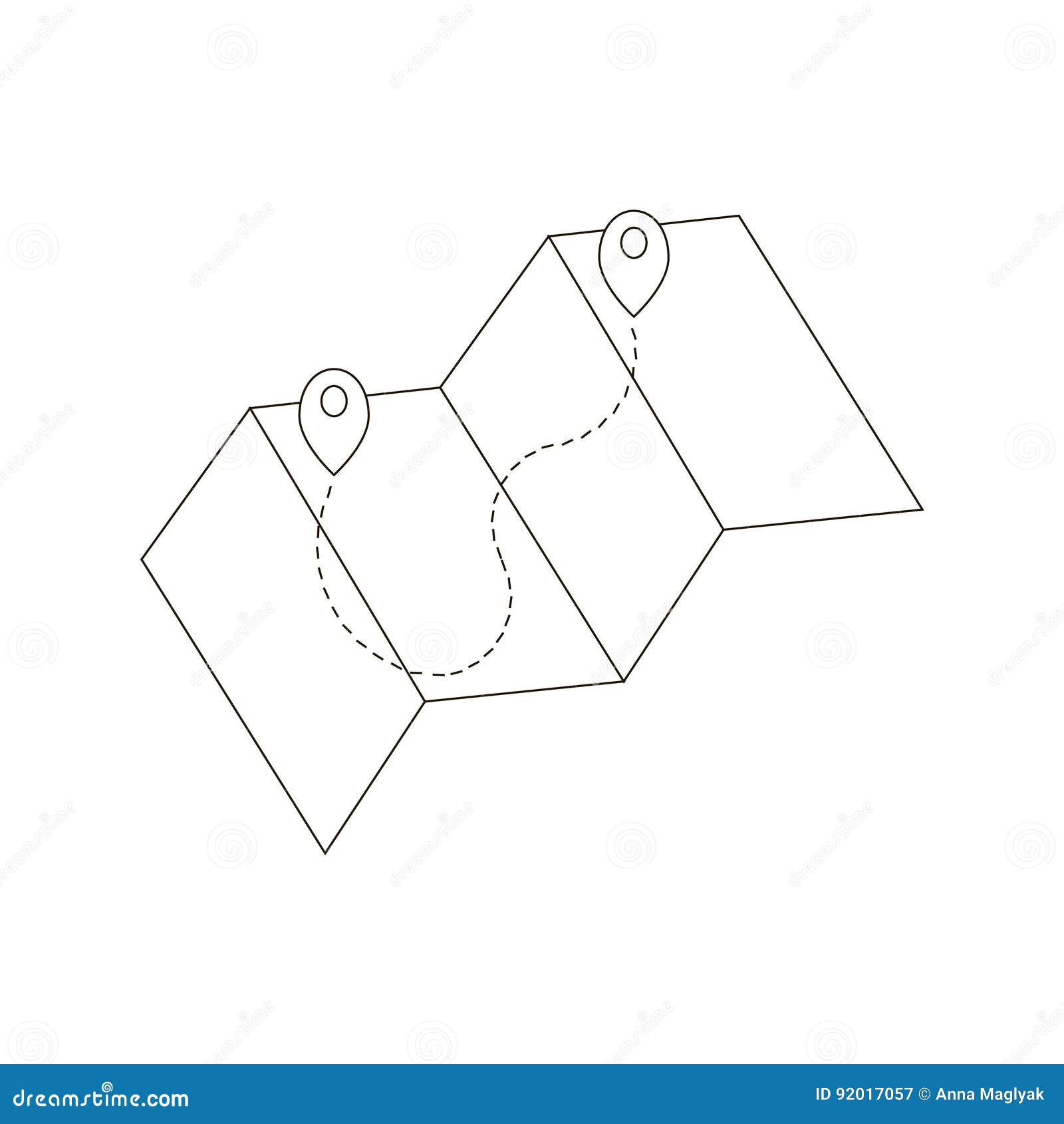 Pinpoint on Map Icon in Thin Line Style Isolated on Gray Background ...