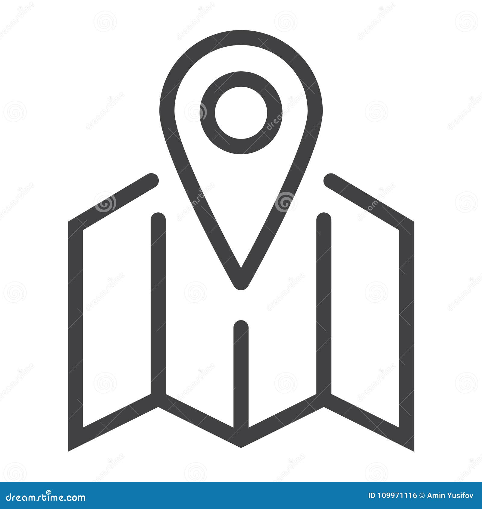 Pinpoint On Map Line Icon, Geolocation Vector Illustration ...
