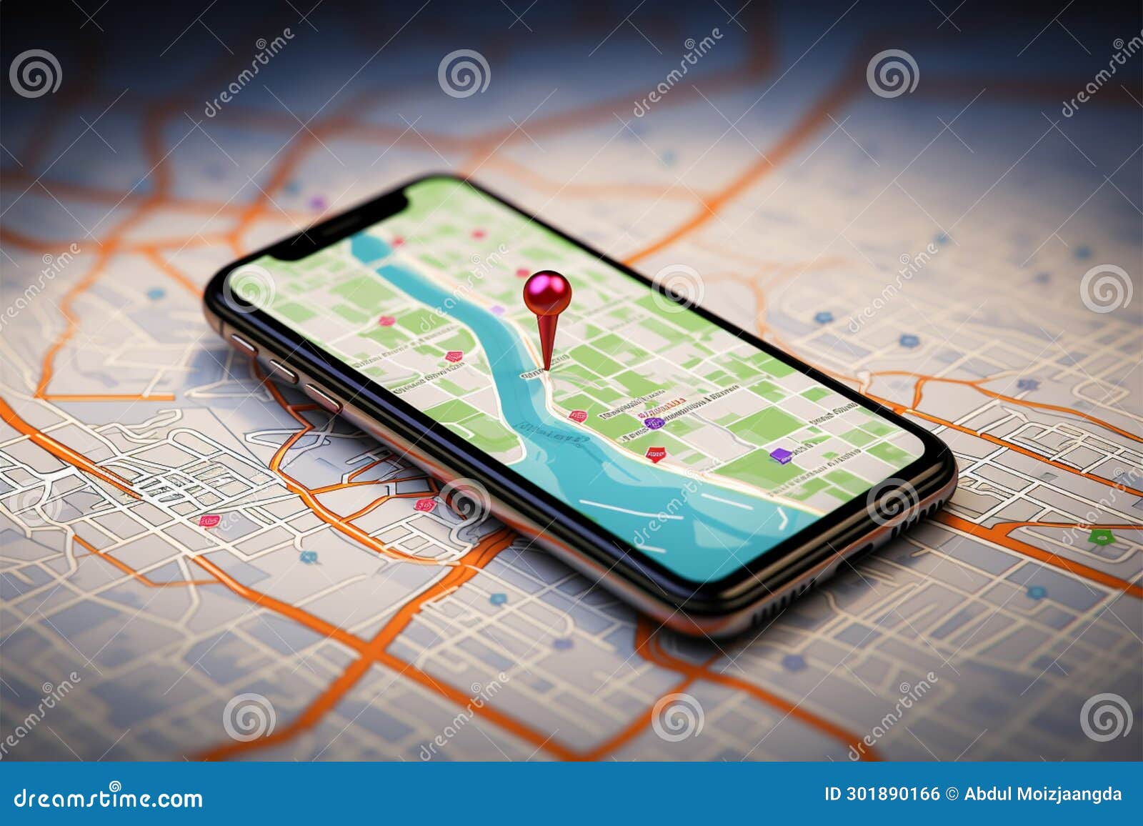 Pinpoint Precision GPS Navigation on Smartphone, Marked with Vibrant ...