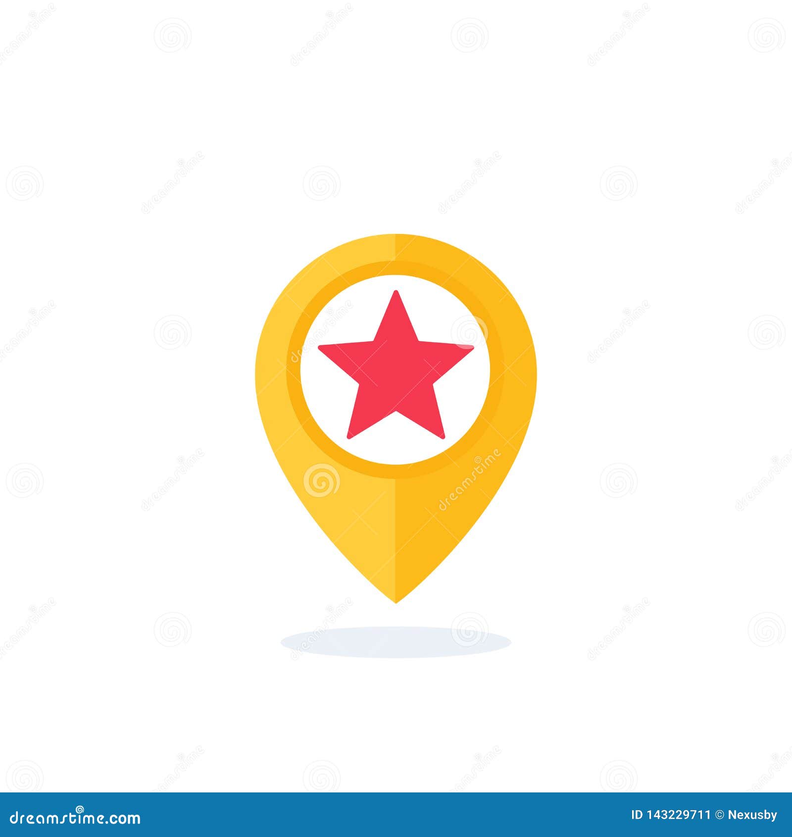 Pinpoint with Star Icon on White Stock Vector - Illustration of star ...