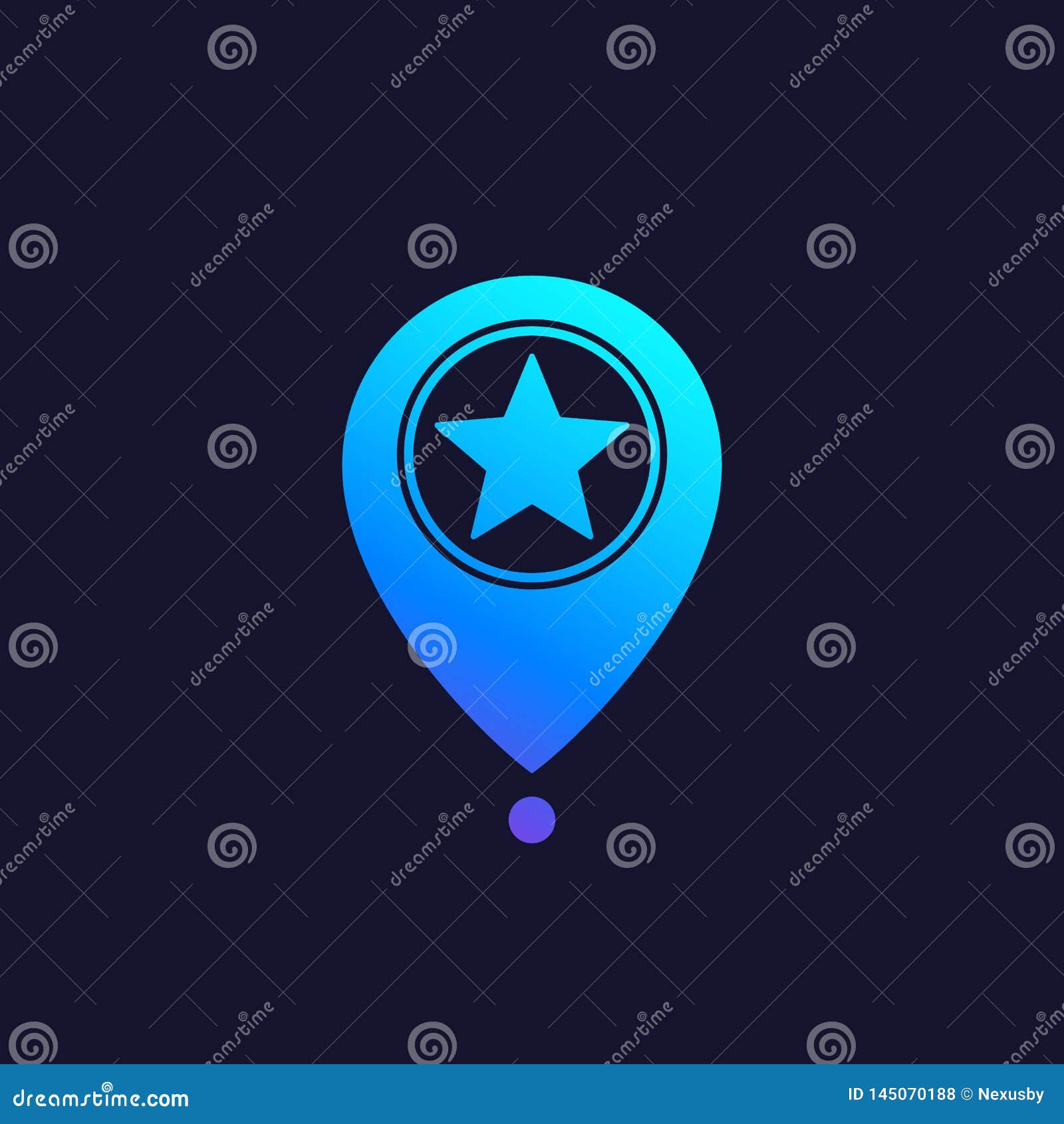 Pinpoint with star, vector stock vector. Illustration of direction ...