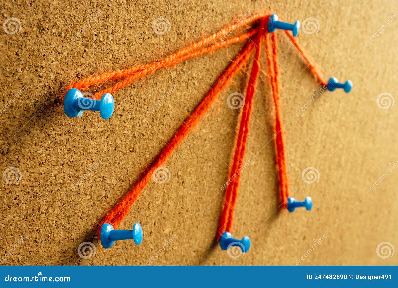 Pins on the Board Connected by a Thread. Delegation Concept. Stock ...