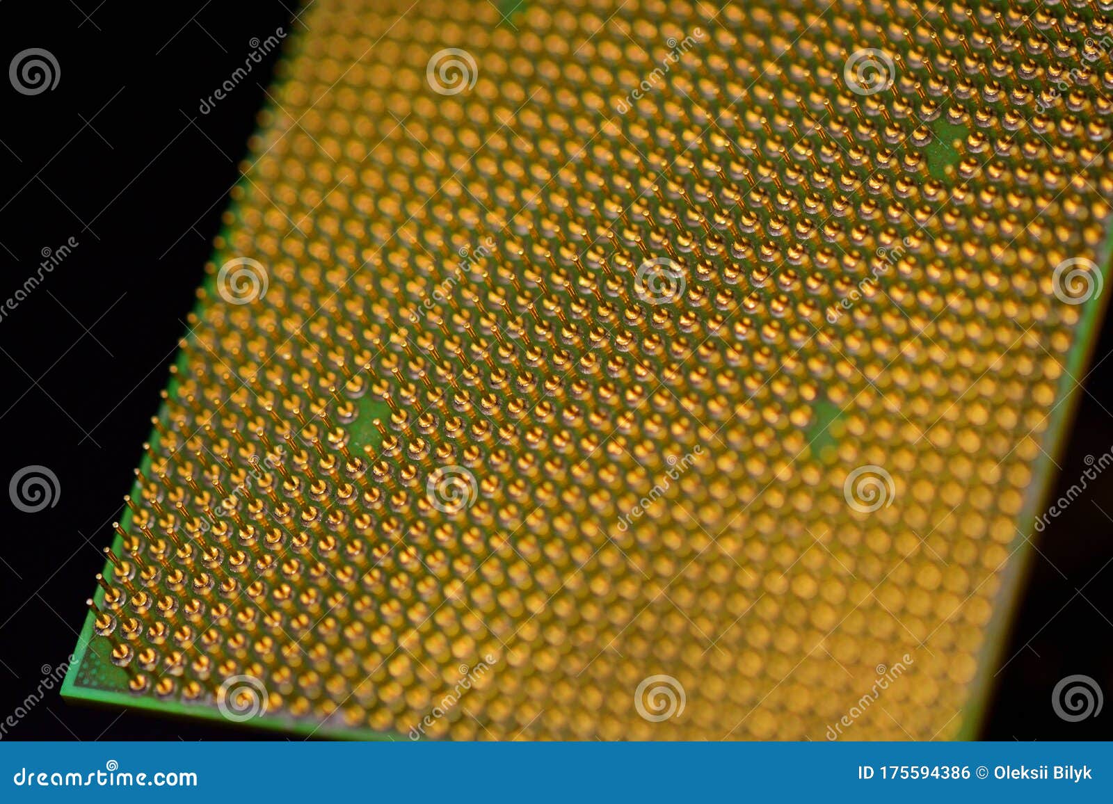Pins of Central Processor Unit. CPU Close-up Stock Photo - Image of ...