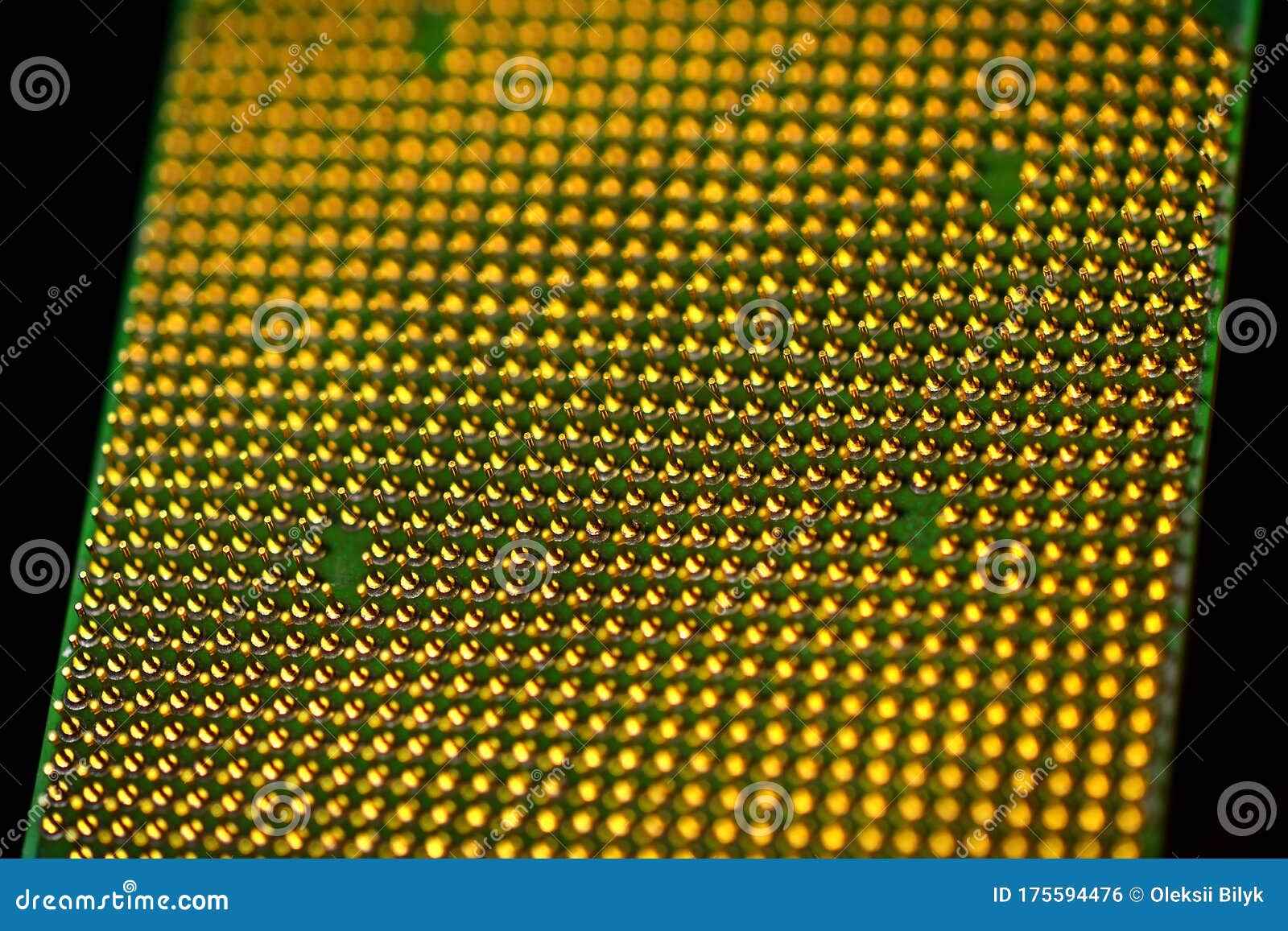 Pins of Central Processor Unit. CPU Close-up Stock Photo - Image of ...