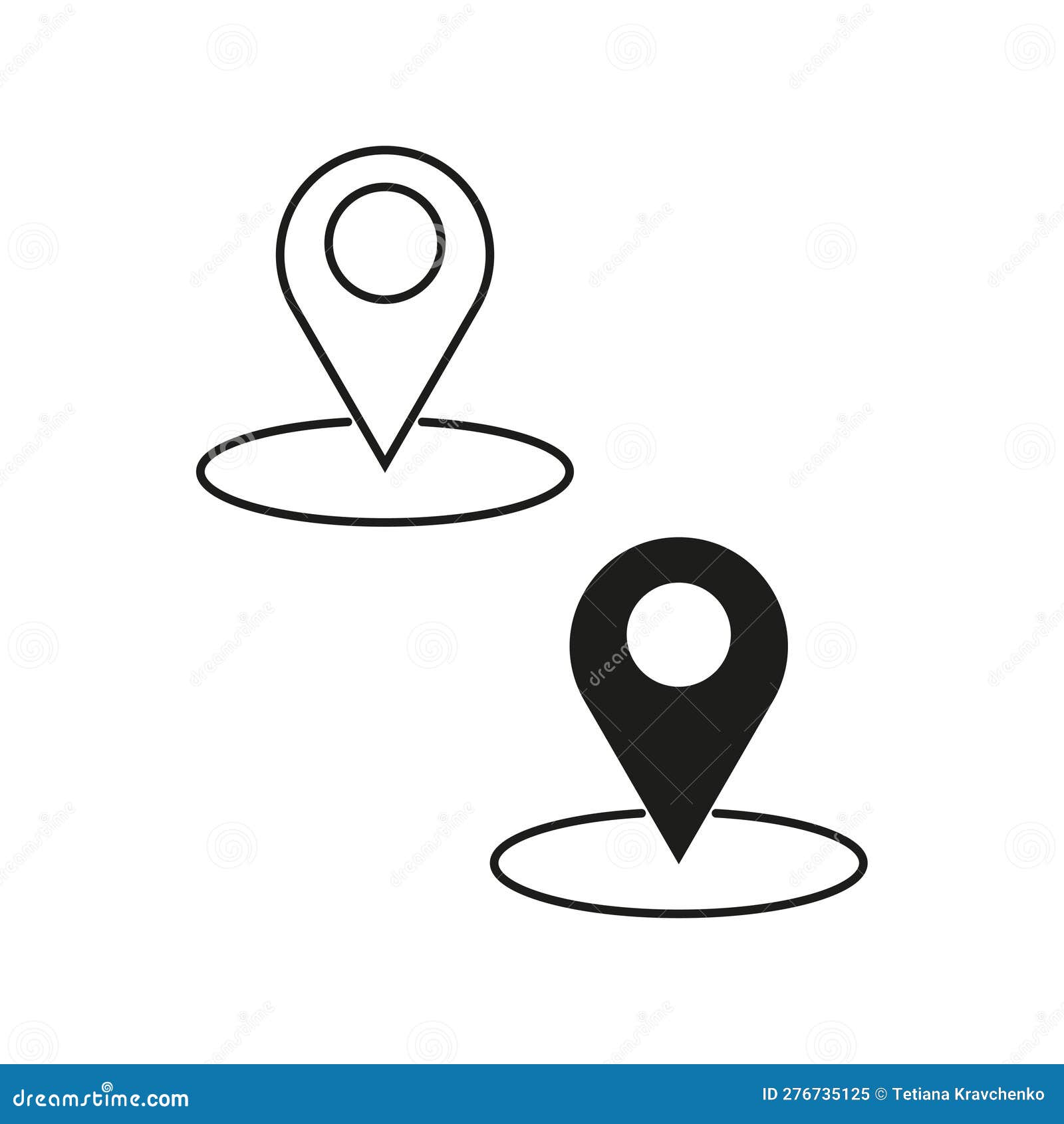 Pins Circle Icons. Mark Location. Vector Illustration Stock Vector ...