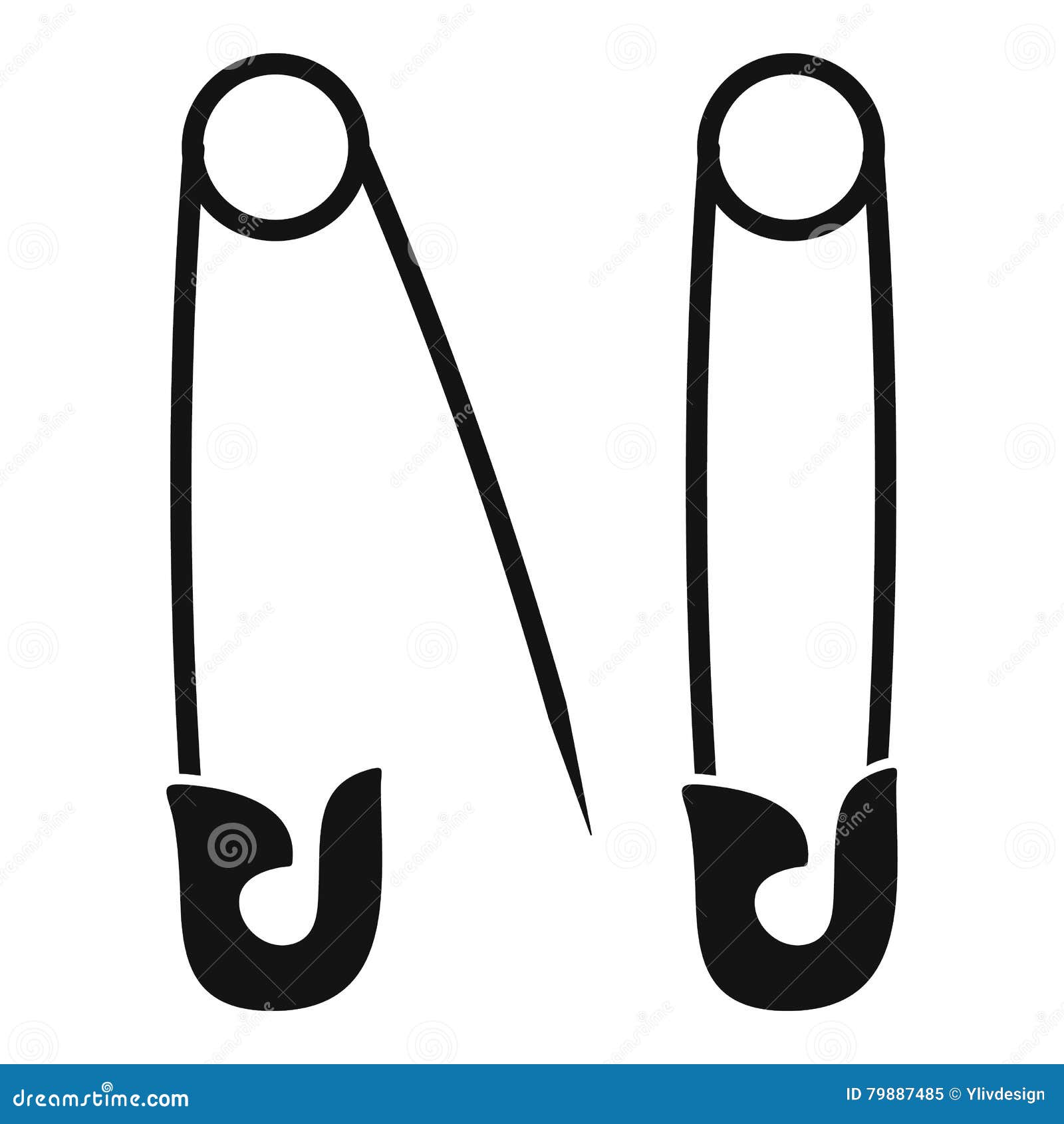 Pins icon, simple style stock vector. Illustration of isolated - 79887485