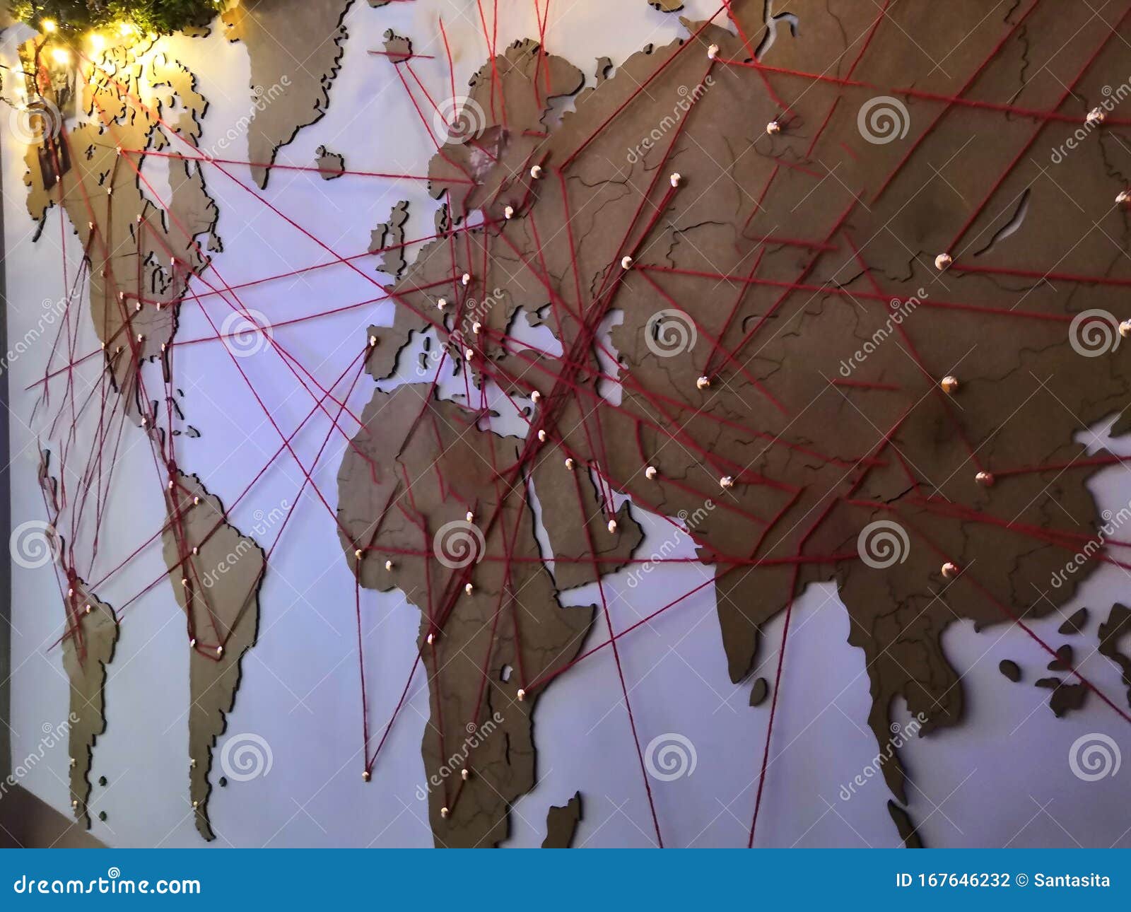 Pins on the Map Show the Route. Plan To Move from Home and Stop Points ...