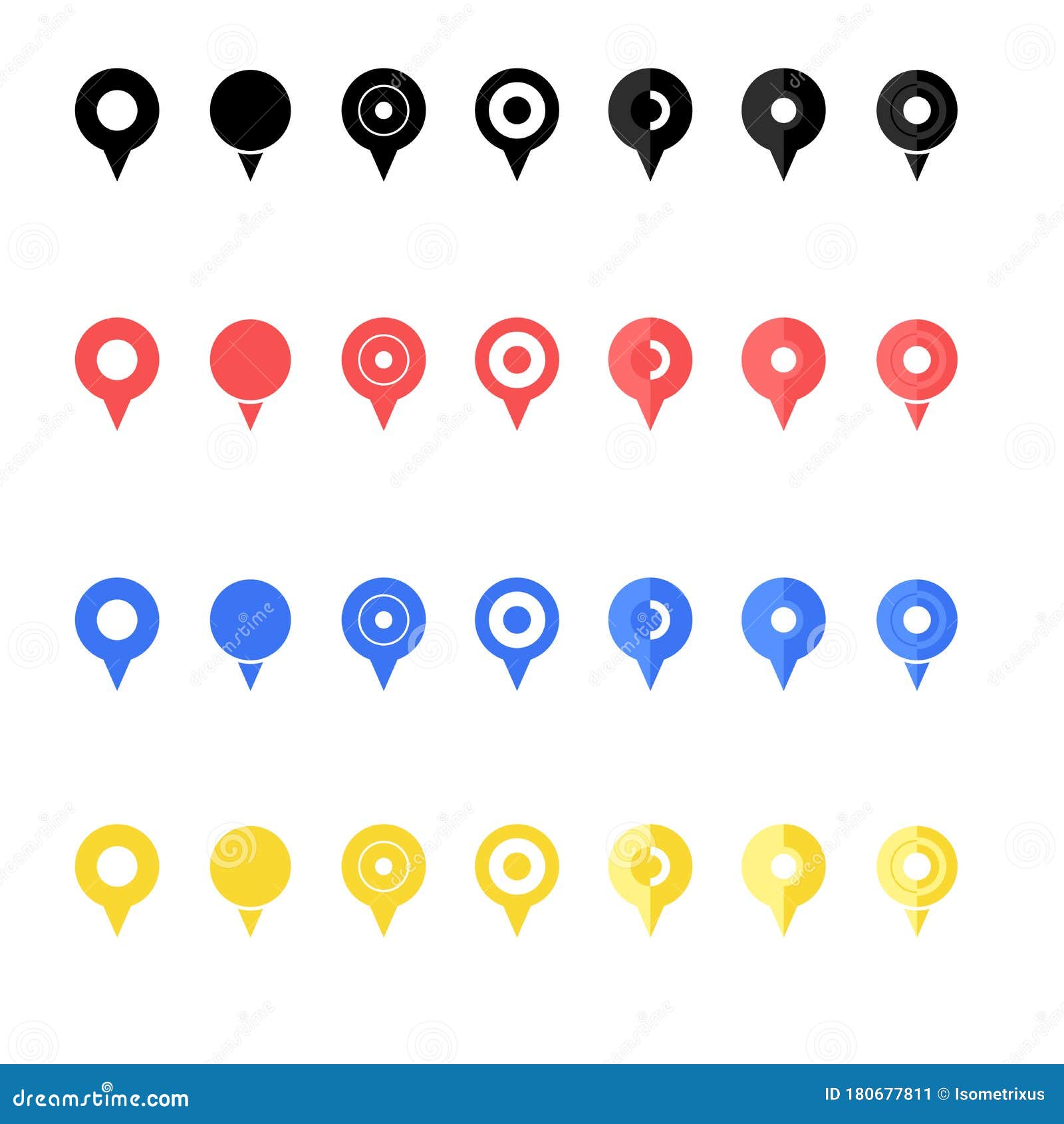 Pins for Maps, Location Symbol, Internet Navigation Marker and Travel ...