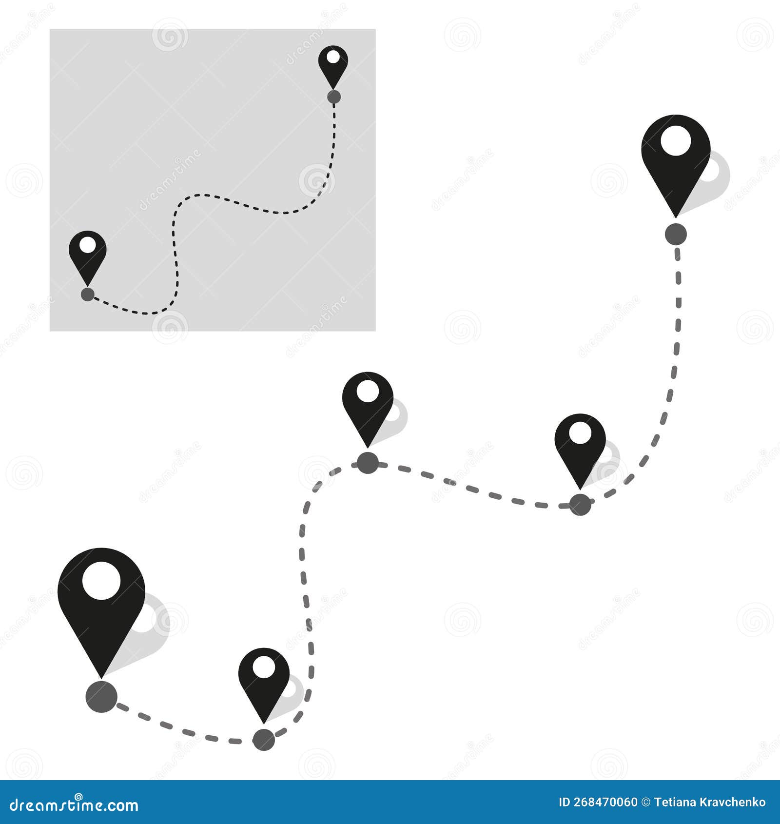 Pins Path. Pins Path in Sketch Style. Vector Illustration Stock Vector ...