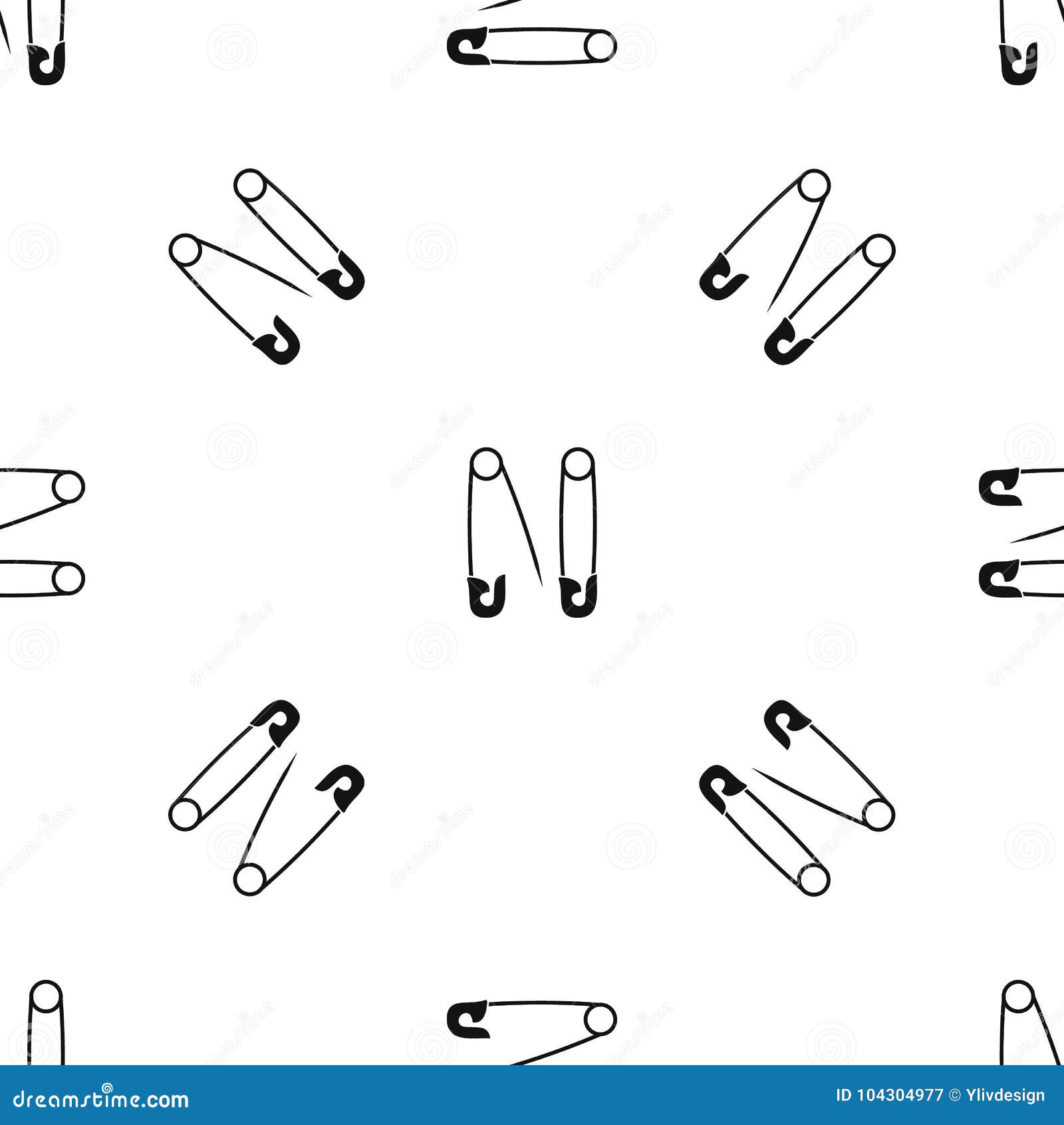 Pins Pattern Seamless Black Stock Vector - Illustration of object ...
