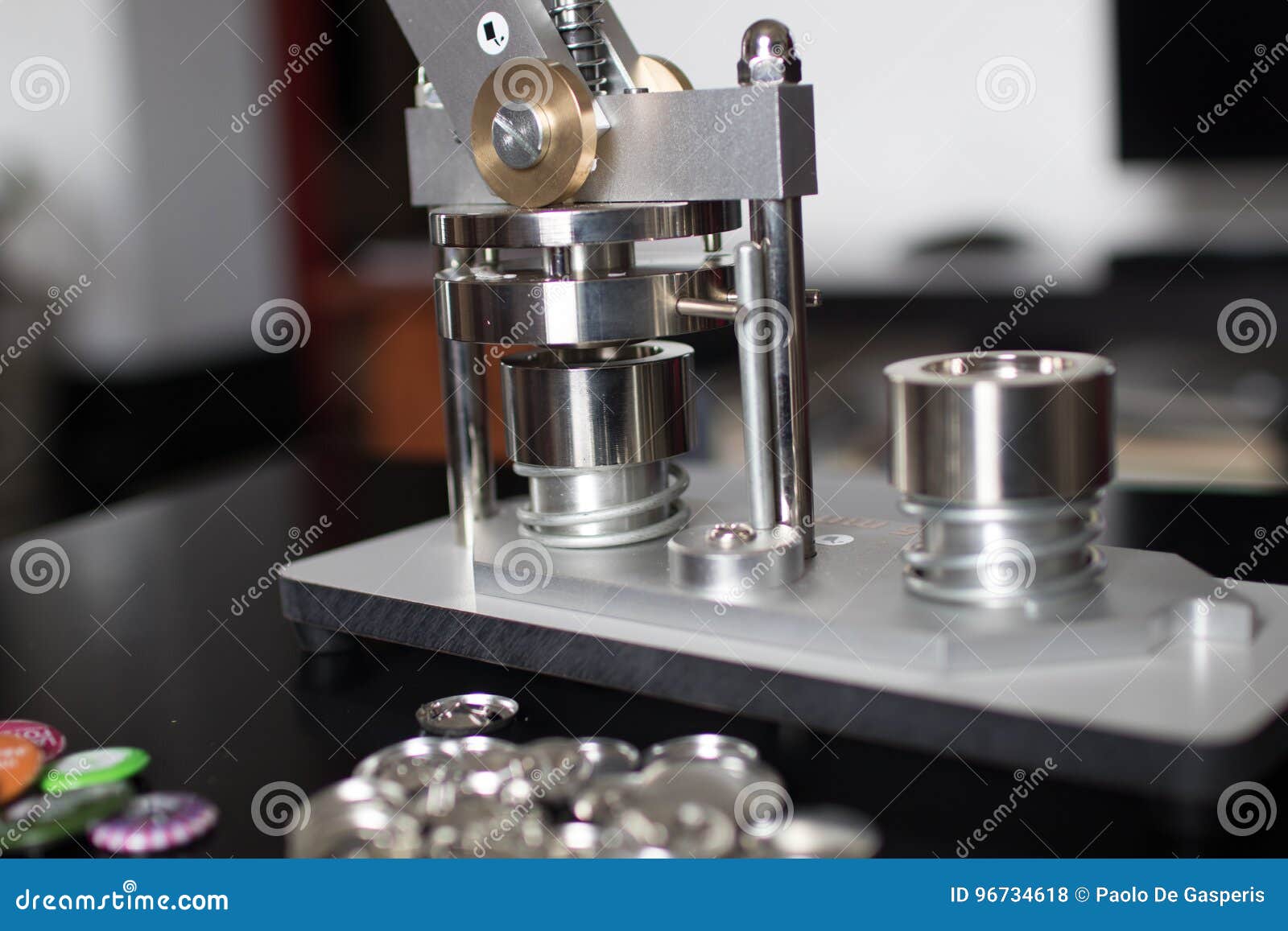 Pins Press Machine with Empty Pins Stock Photo - Image of badge, empty ...