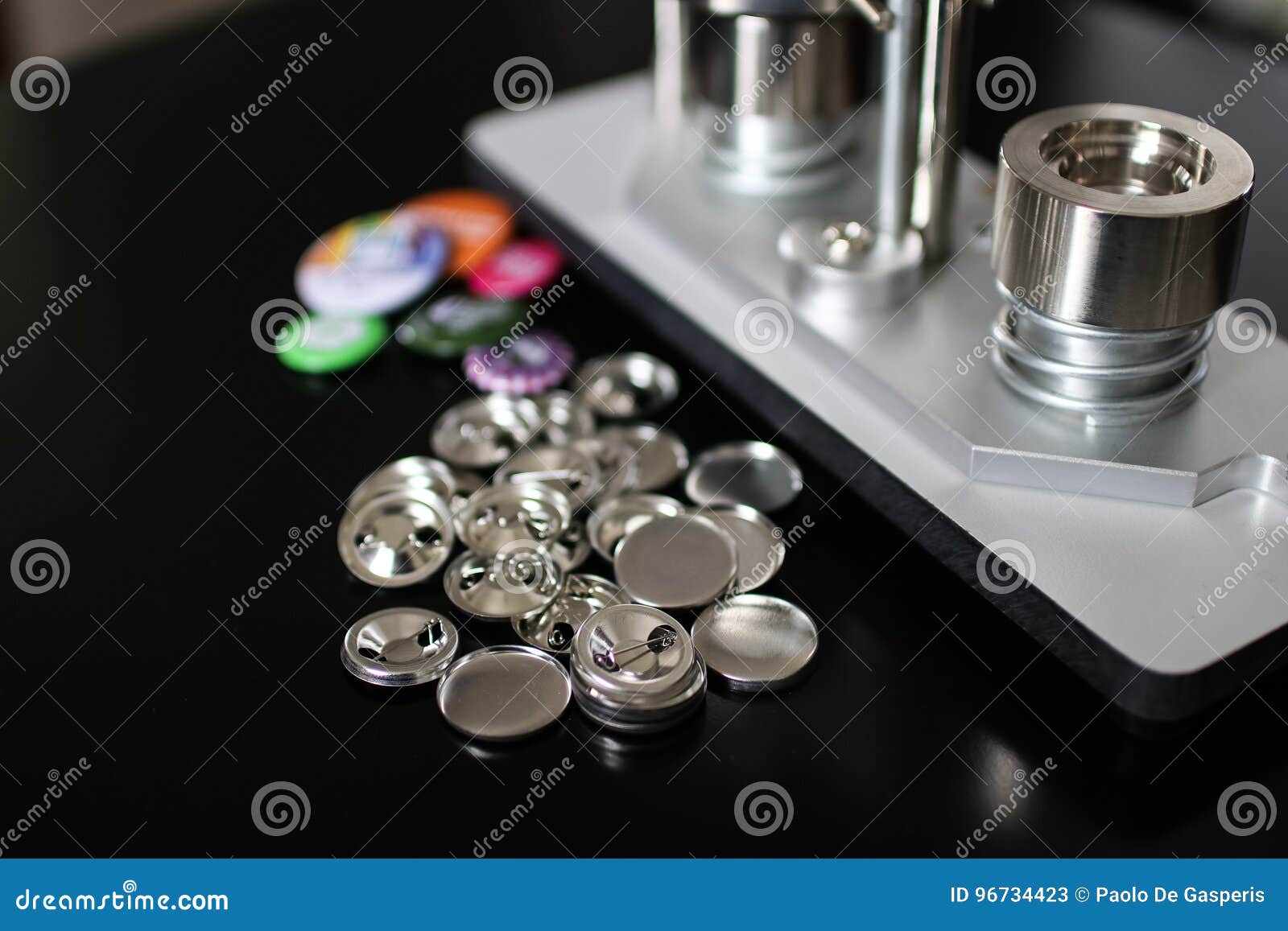 Pins Press Machine with Empty Pins and Ready Pins Stock Image - Image ...