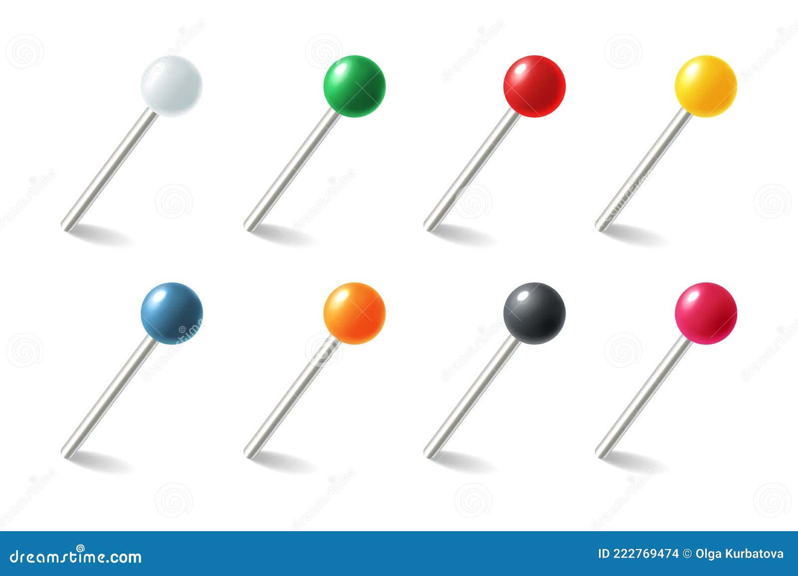 Two Map Pin Pointers With Tack Path Way Dashed Line Vector Symbol, Flat ...