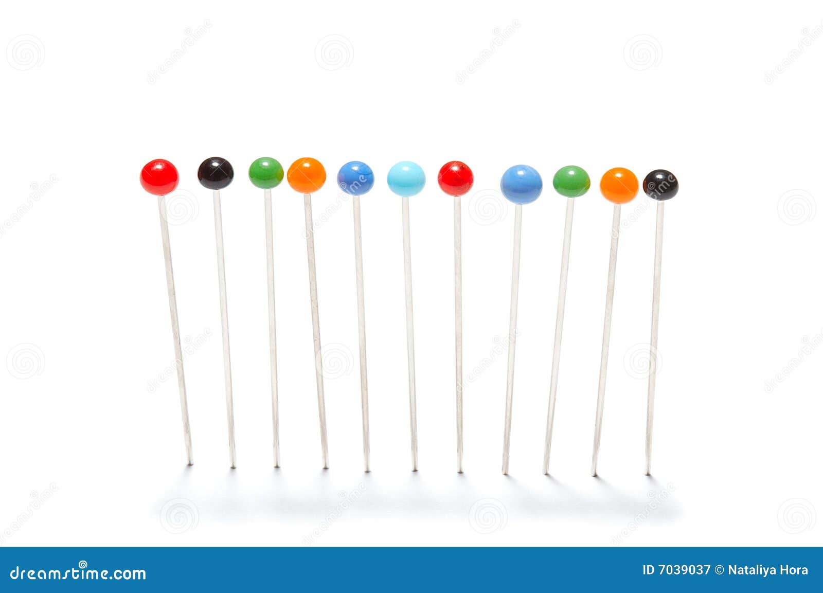 Pins in a row stock image. Image of variation, head, equipment - 7039037