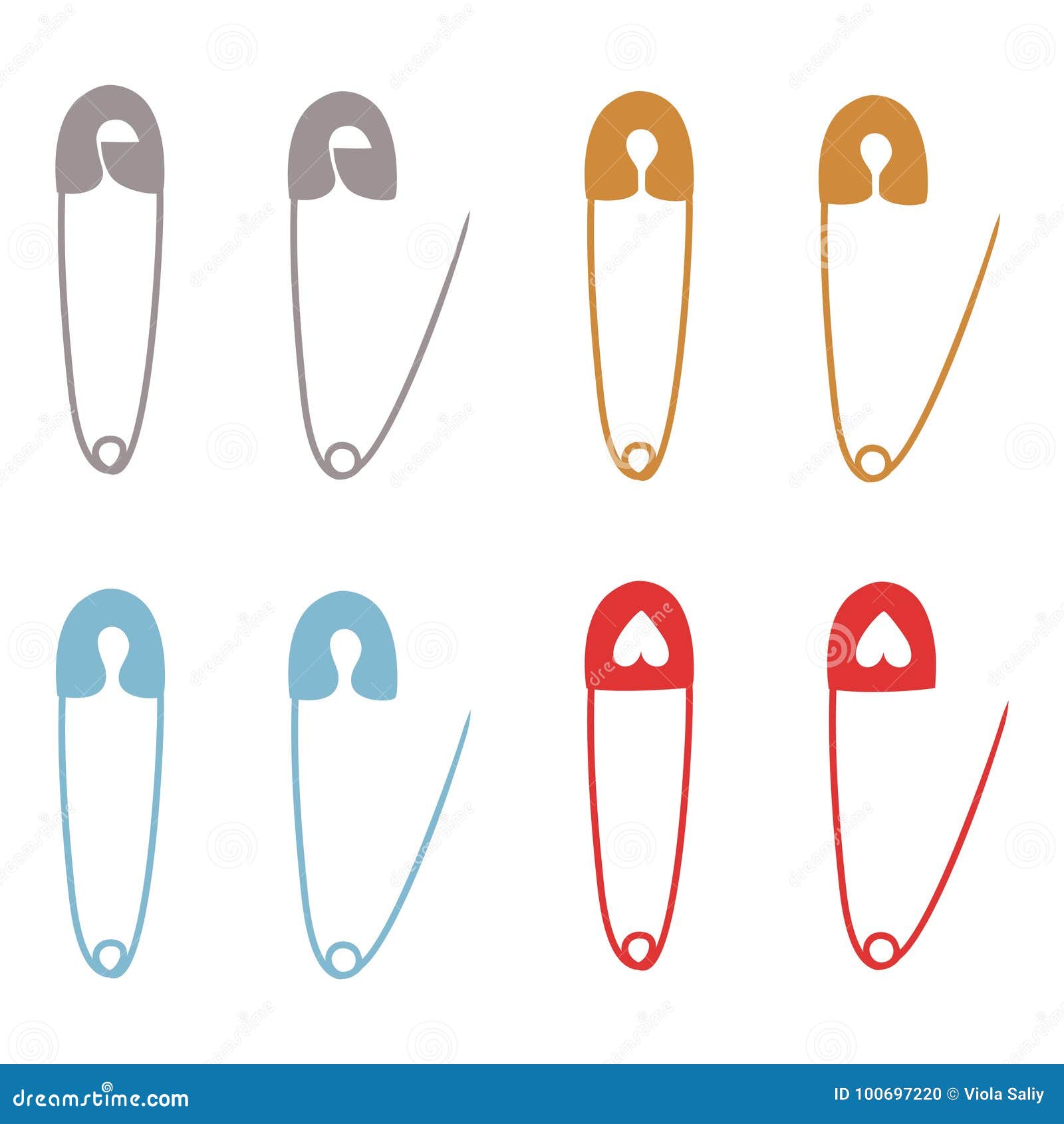 Diaper Pins Border Cartoon Vector | CartoonDealer.com #13712453